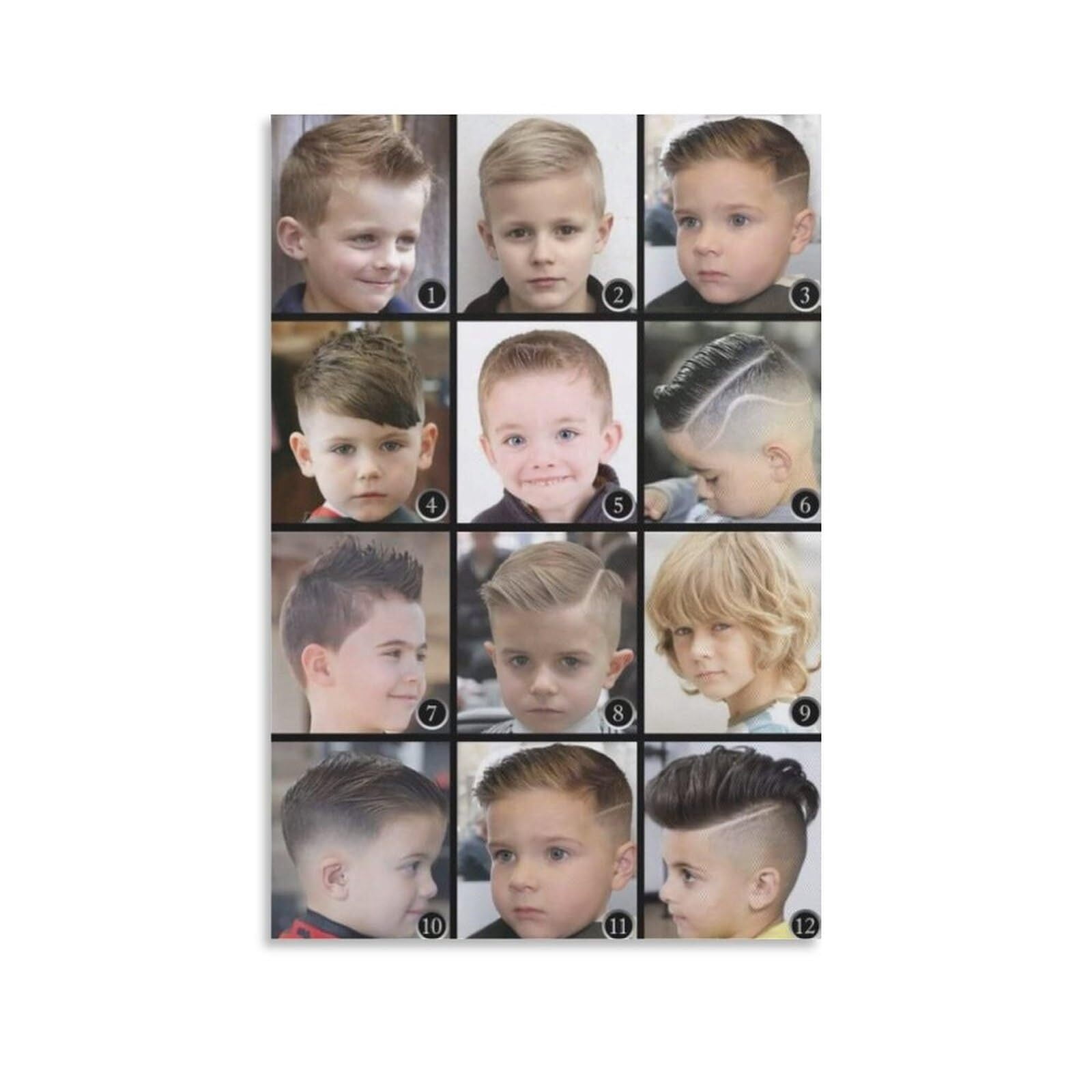 Posters Kids Haircut Wall Art Salon Hairdressing Poster Boy Short Hair ...
