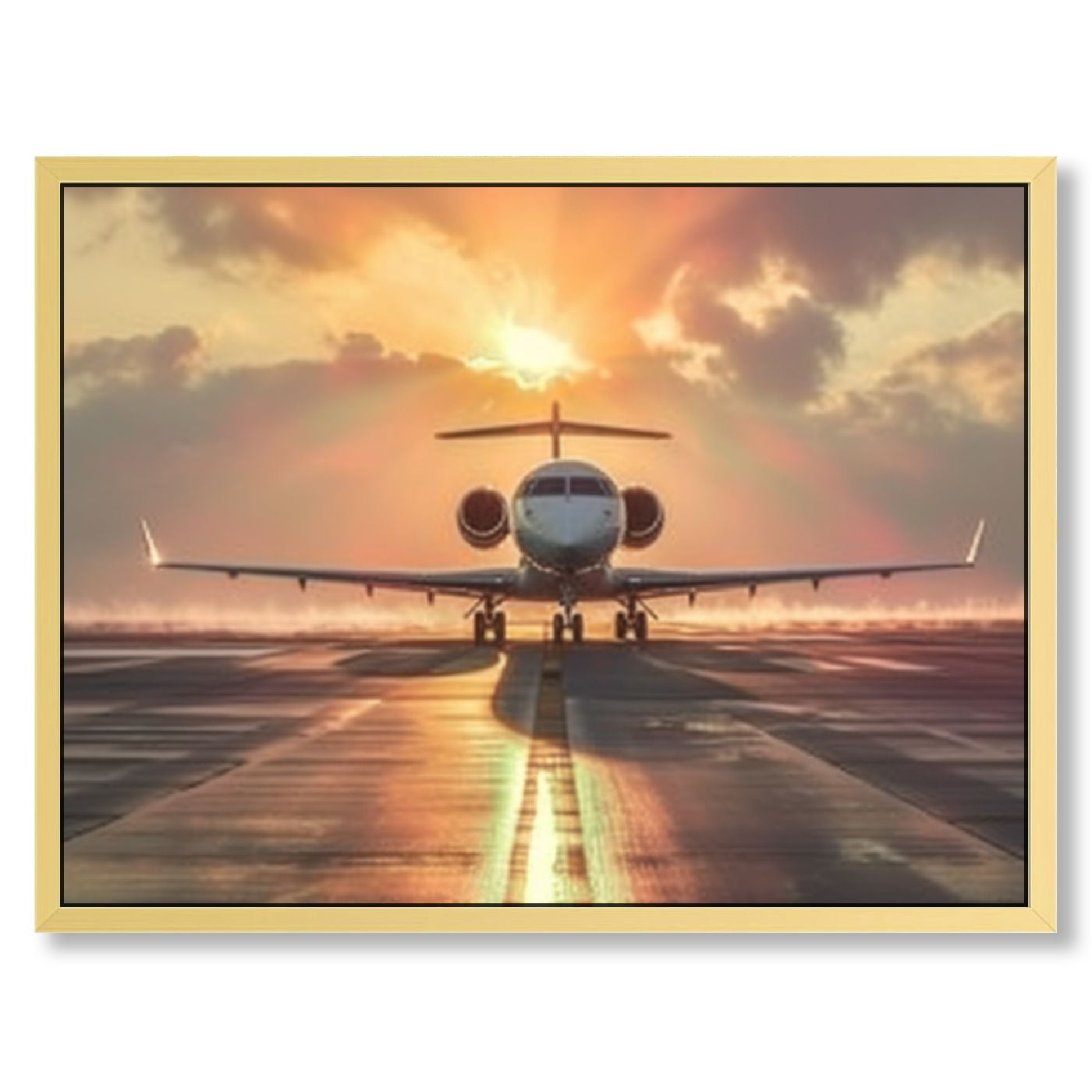 Posters Man's Wall Art Private Plane Wall Art Sunset Plane Take Off ...