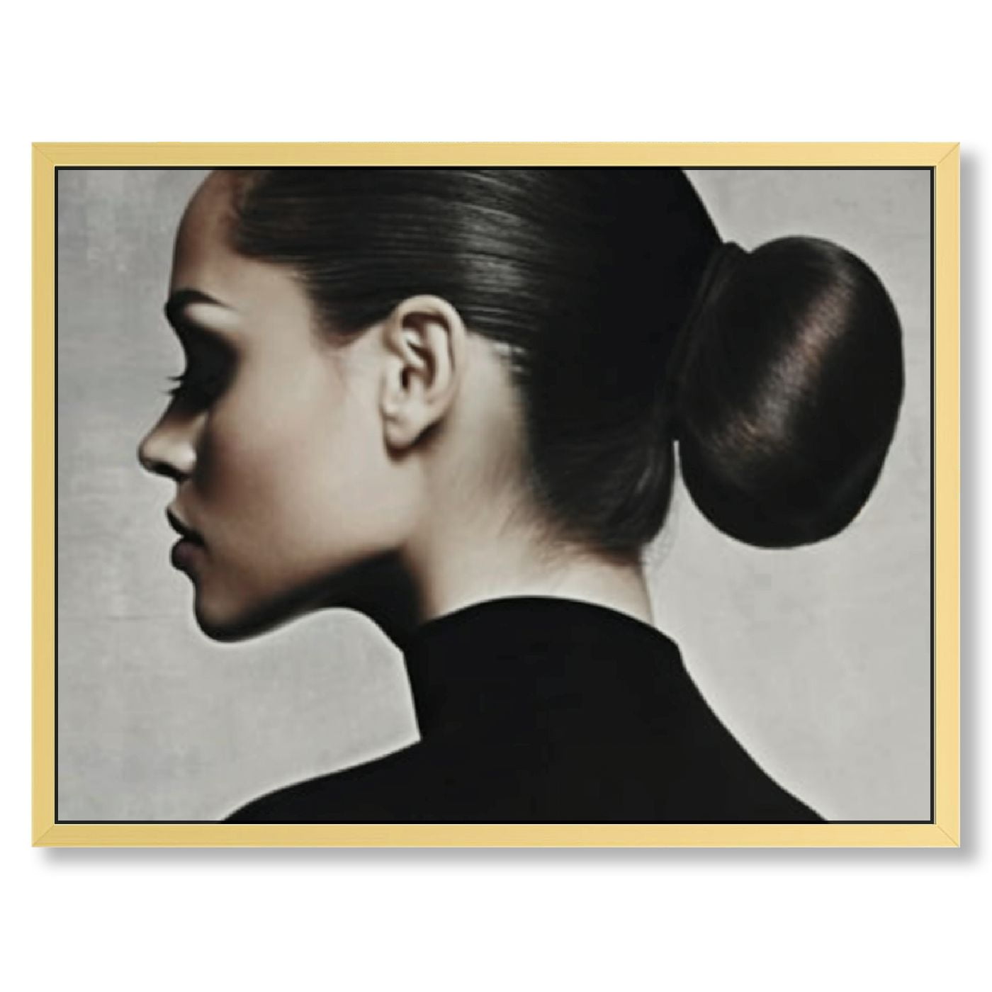Posters Modern Wall Art Black and White Poster Female Model Side Face ...