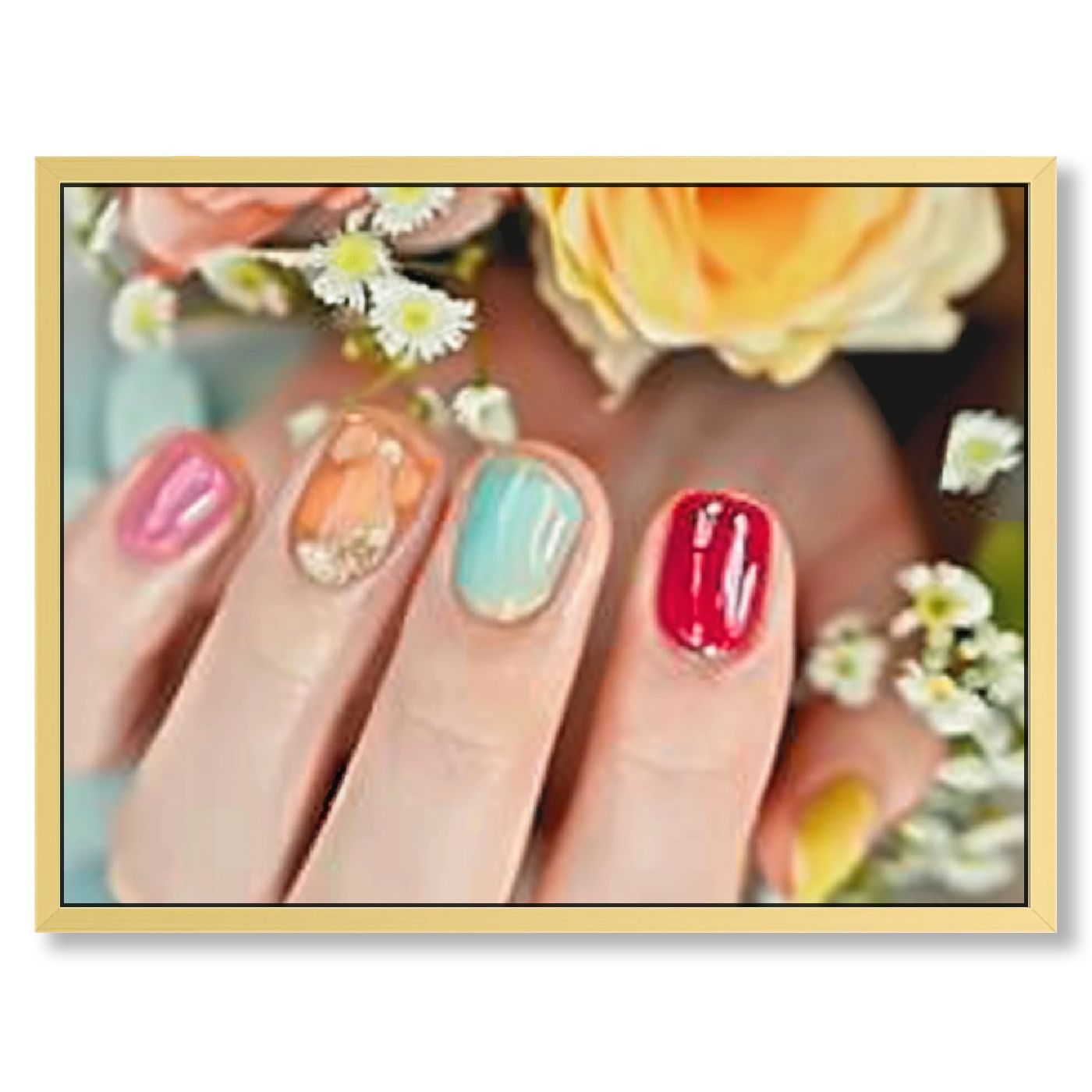 Posters Nail Wall Art Beauty Salon Nail Poster Floral Poster Modern ...