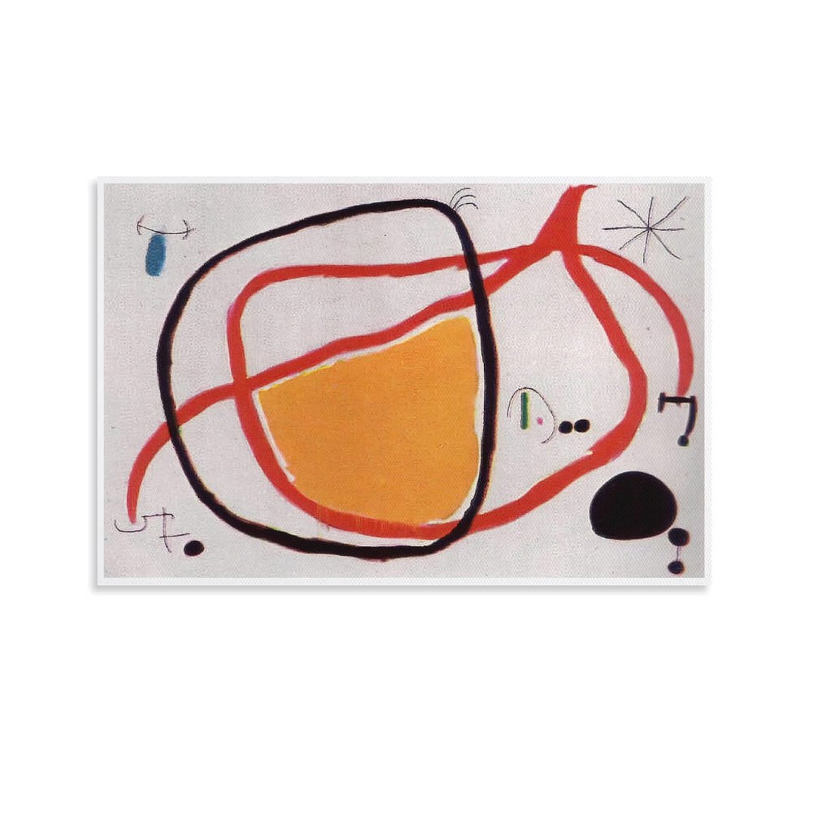 Posters Painter Joan Miró Bird in The Night Abstract Art Painting On ...
