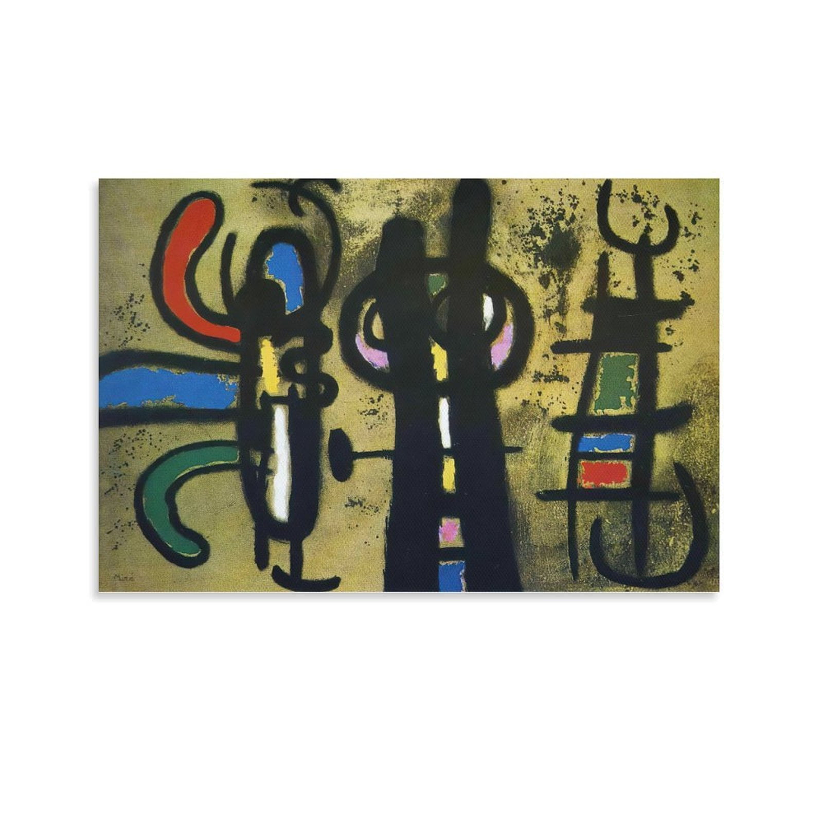 Posters Painter Joan Miró Character And Bird Abstract Art Painting Wall ...