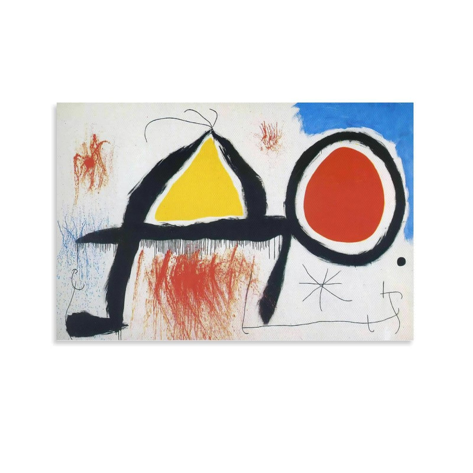 Posters Painter Joan Miró Character in Front of The Sun Abstract Art ...