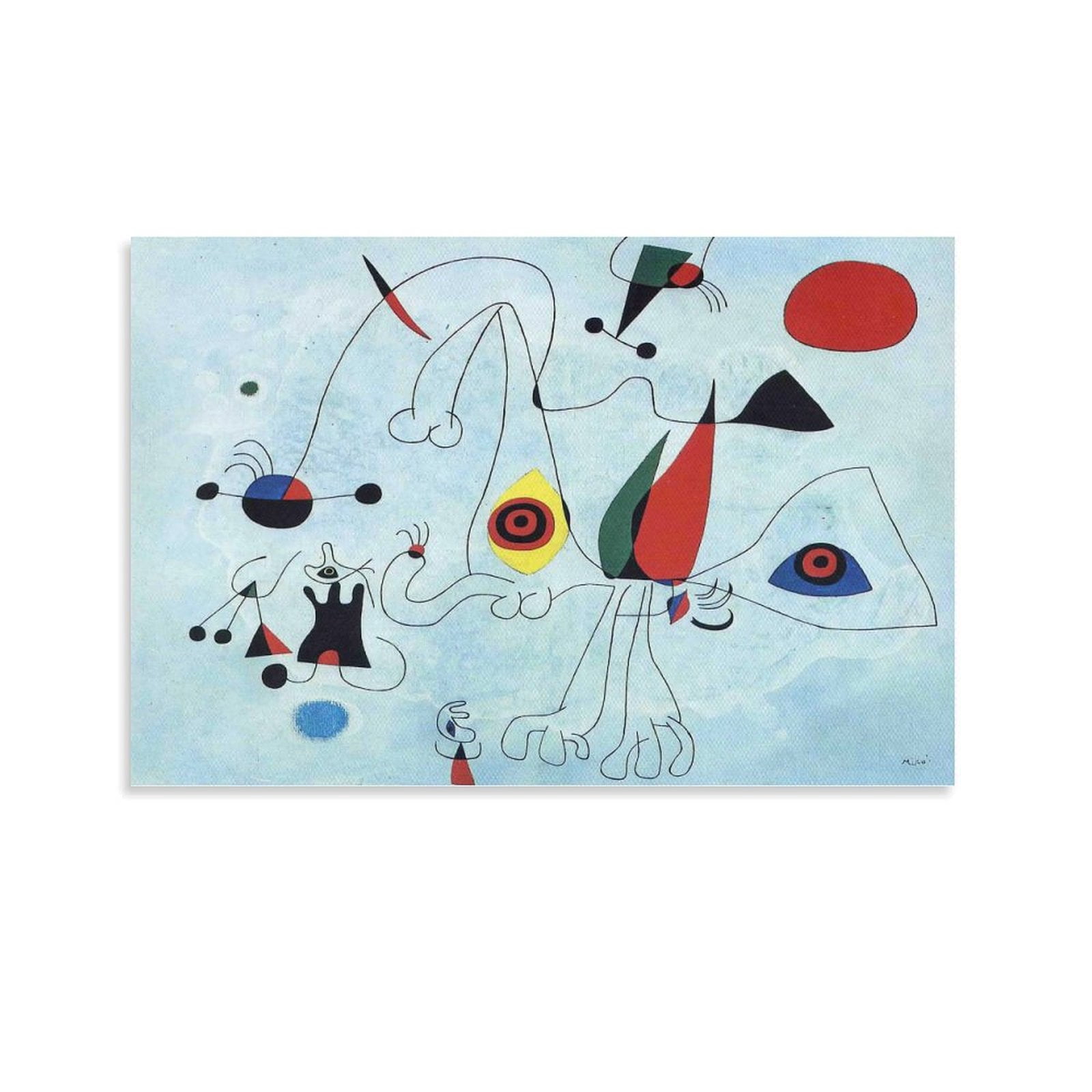 Posters Painter Joan Miró Women And Birds at Sunrise Abstract Art and ...