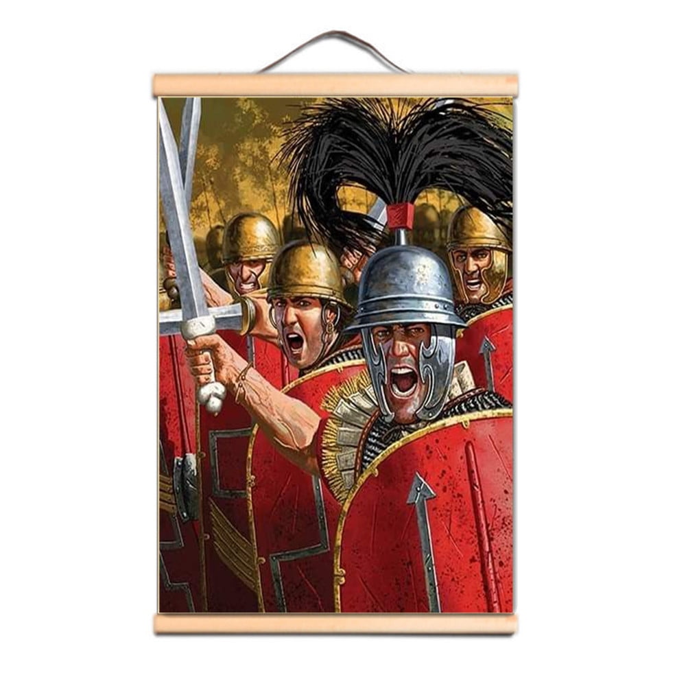 Posters and Prints Nordic Canvas Wood Scroll Painting Knights Templar ...
