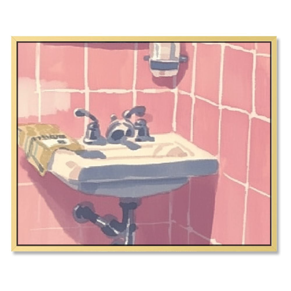Posters Toilet Poster Vintage Pink Bathroom Poster Bathroom Wall Art ...