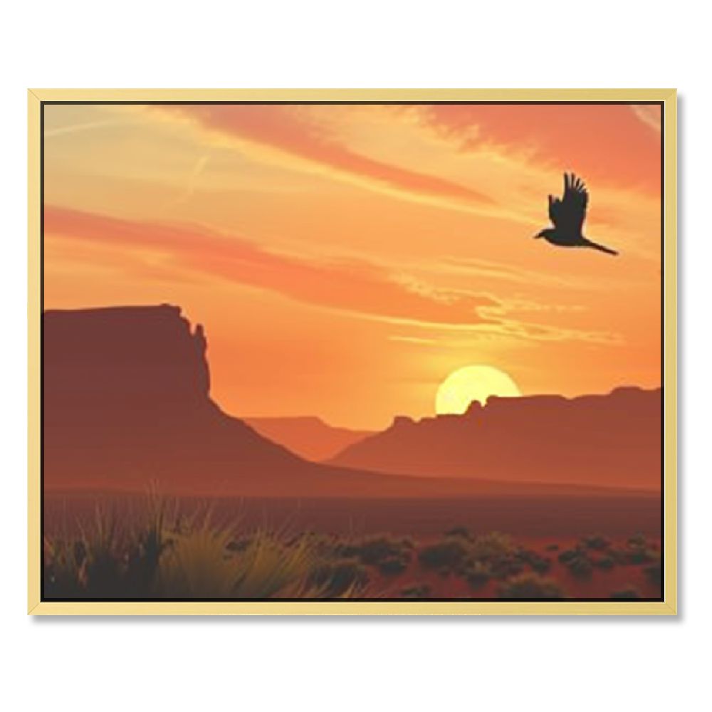 Posters Western Sunset Wall Art Desert Poster Cactus Wall Art ...