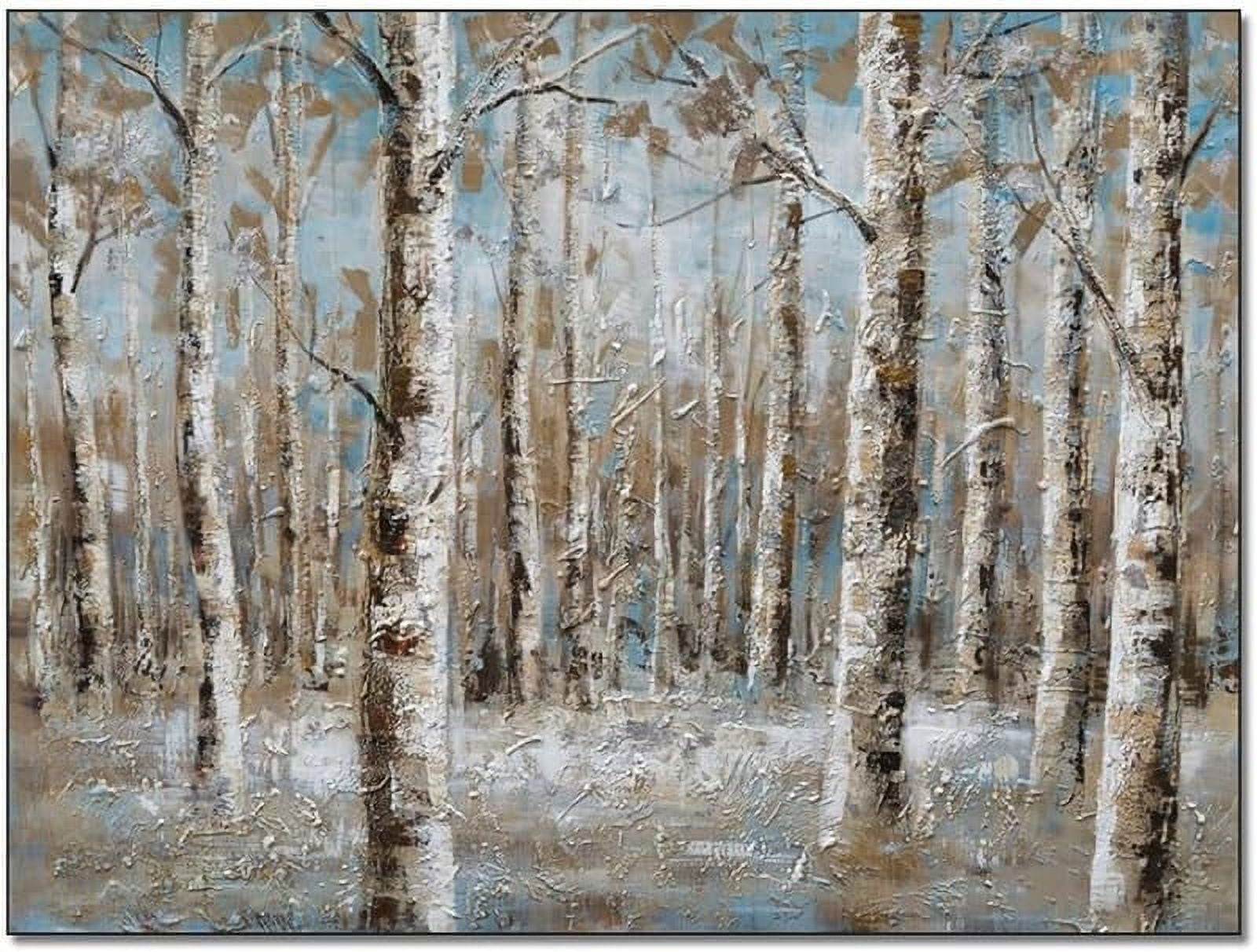 Posters Winter Birch Tree Decorative Wall Art Rustic Forest Landscape ...