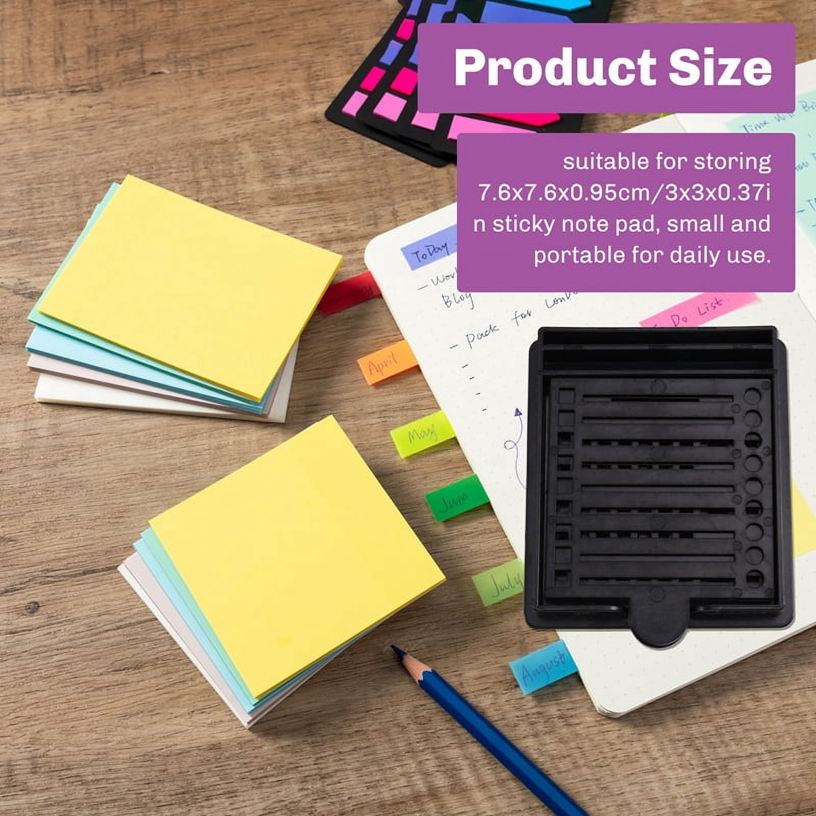 Postit Dispenser with Sticky Note Stencil,for 3x3 Inch Self-Sticky ...