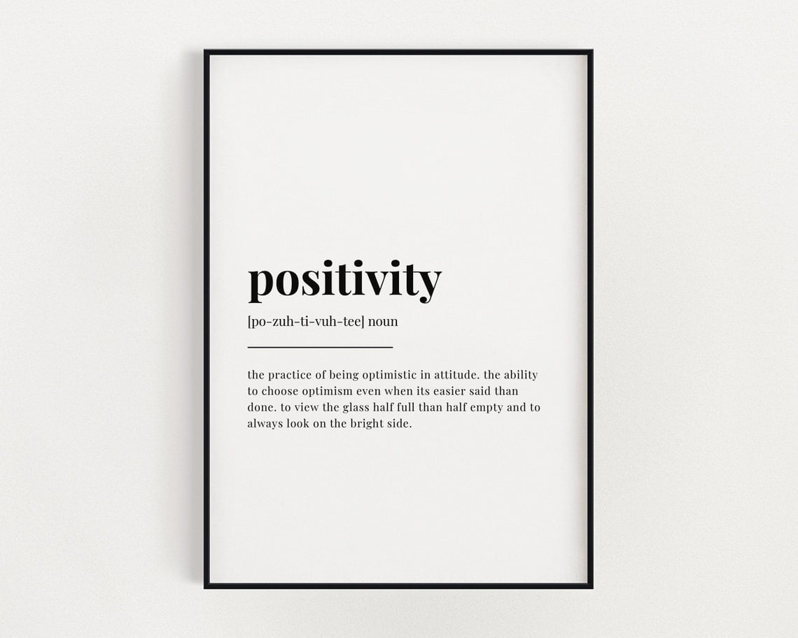 Postivity Print, Wall Art Print, Positivity Print, Definition Print ...