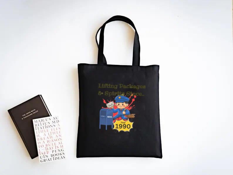 Postman Personalized Funny Mail Carrier Name Custom Gift Tote Bag ...