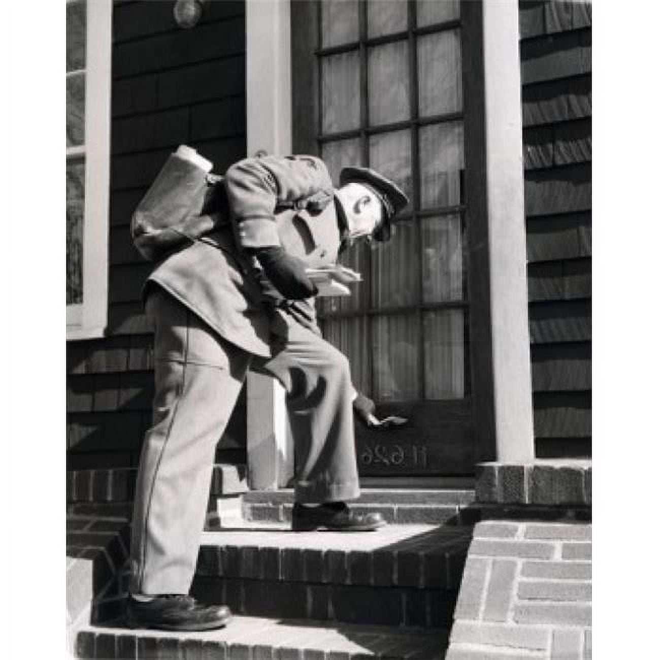 Postman Posting Mail to Letterbox Poster Print - 18 x 24 in. - Walmart.com