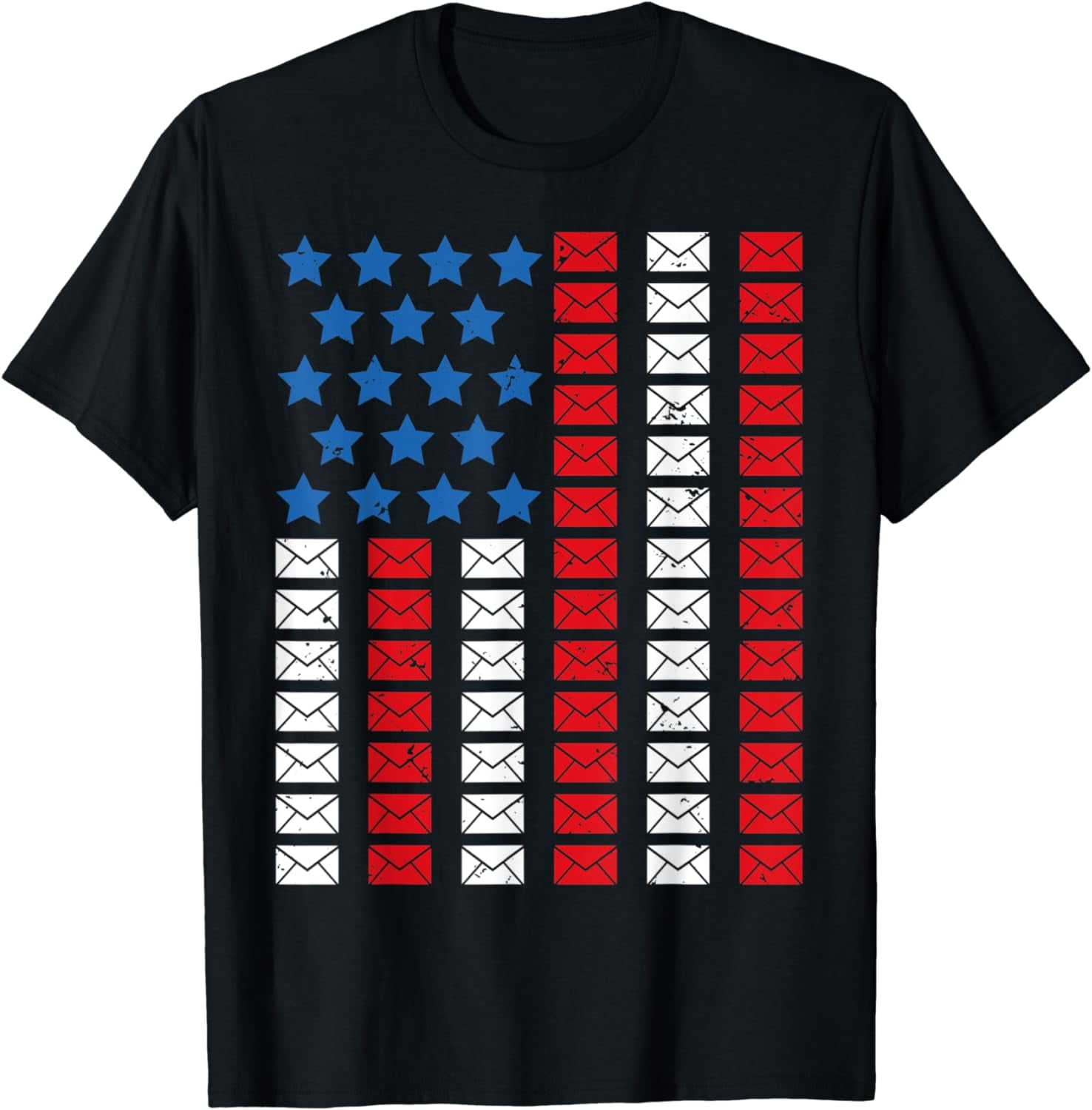 Postman USA Flag Postal Worker American Mailman 4th of July T-Shirt ...