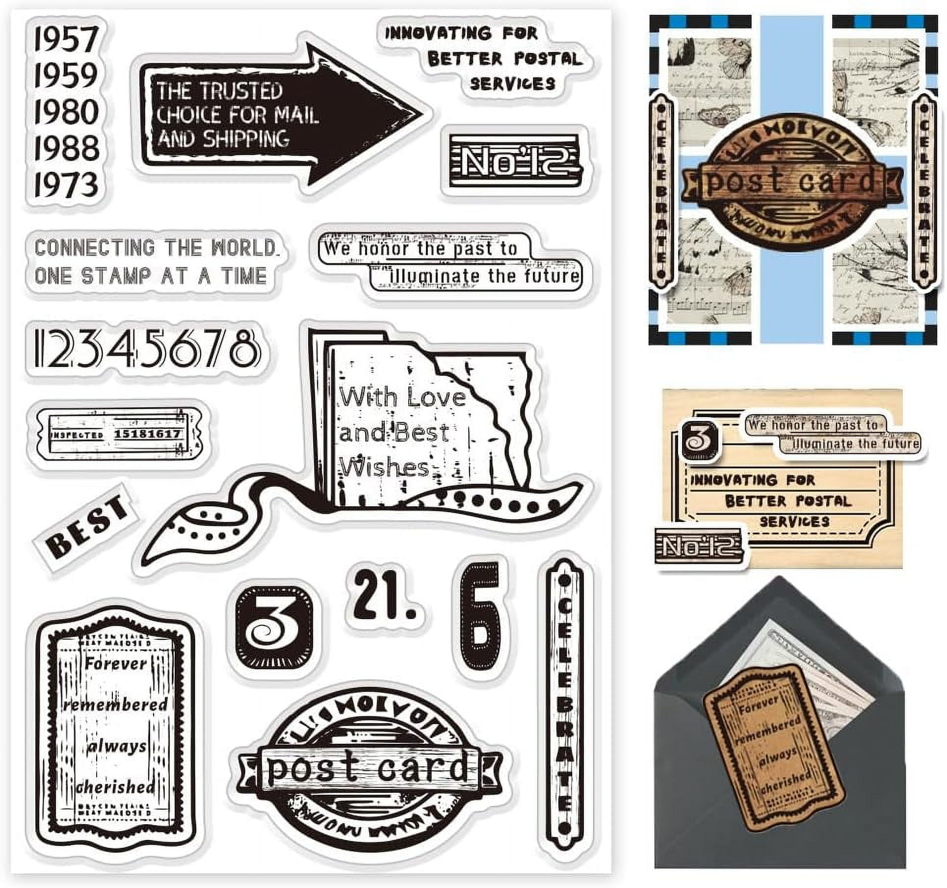 Postmark Clear Stamps for Card Making Postage Clear Rubber Stamps ...