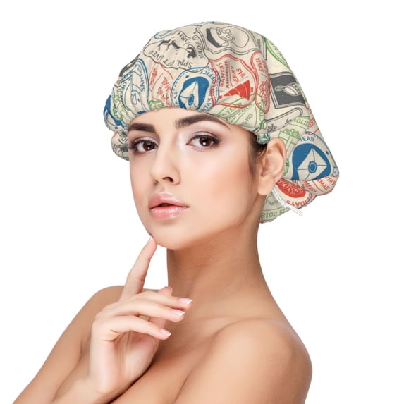 Postmark Pattern Christmas Silk Bonnet for Sleeping Women/Men ...