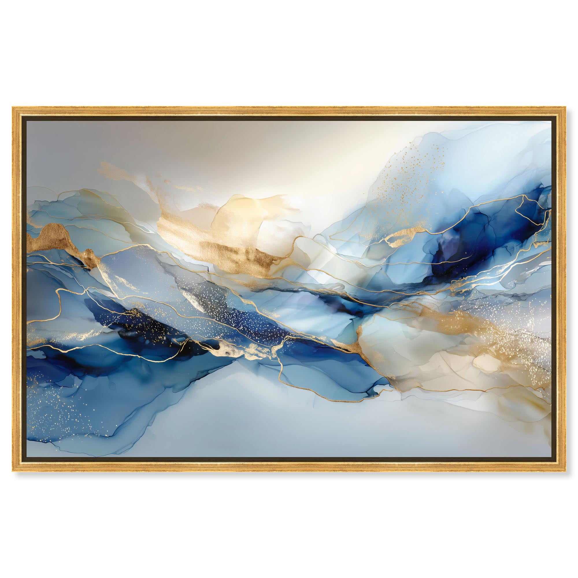 Postmodern Flow I Canvas Abstract Wall Art by Art Remedy, Gold Frame ...