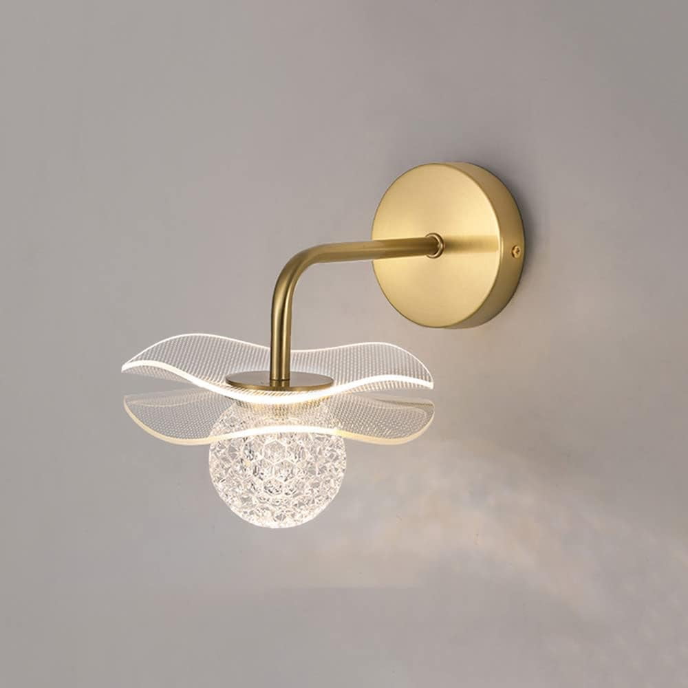 Postmodern LED Wall Mount Light Flower Wall Sconce Gold Metal Wall Lamp ...