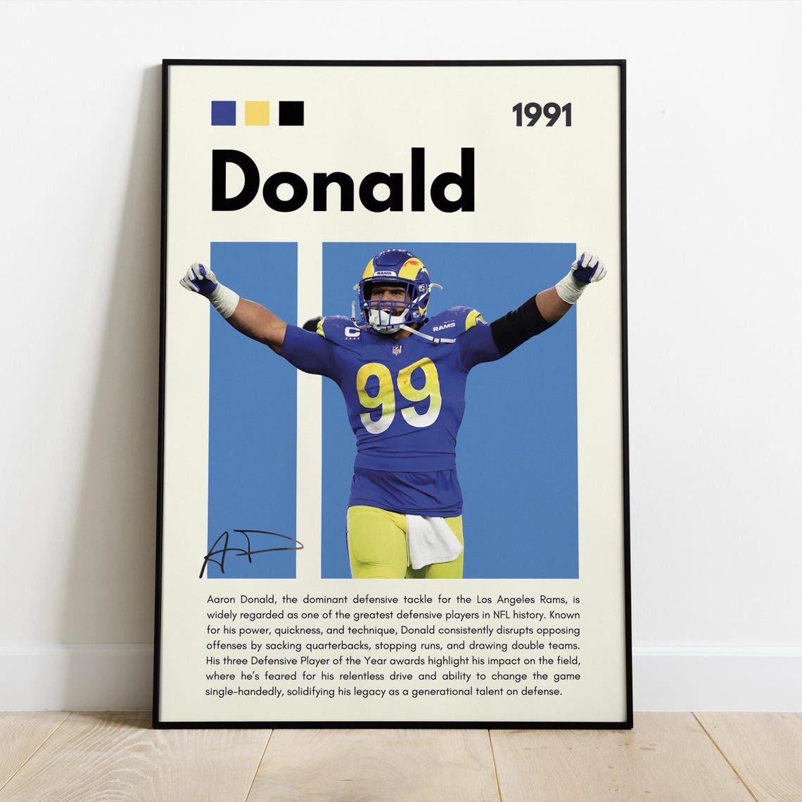 Postora Aaron Donald Poster Los Angeles Rams Sport Poster Football NFL ...