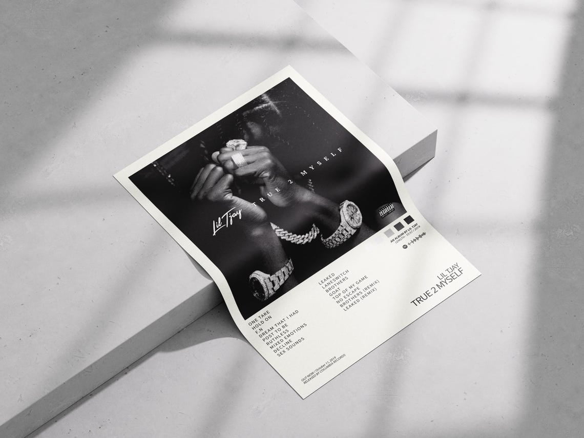 Postora Lil Tjay True 2 Myself Digital Album Cover Print Music Wall Art ...