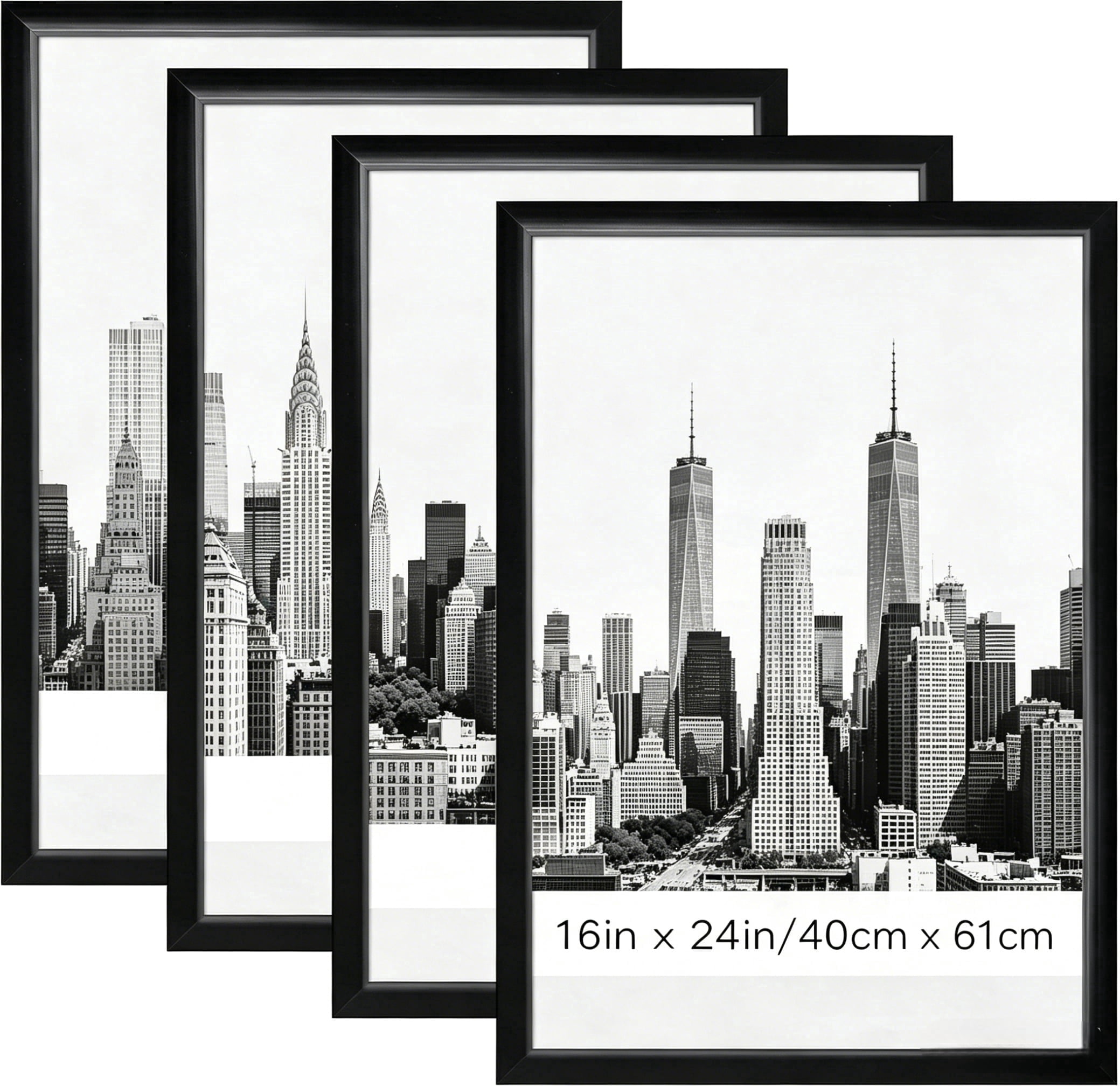 Postrame 16x24 Picture Frame 4 Pack, Black – Wall Mountable Poster ...