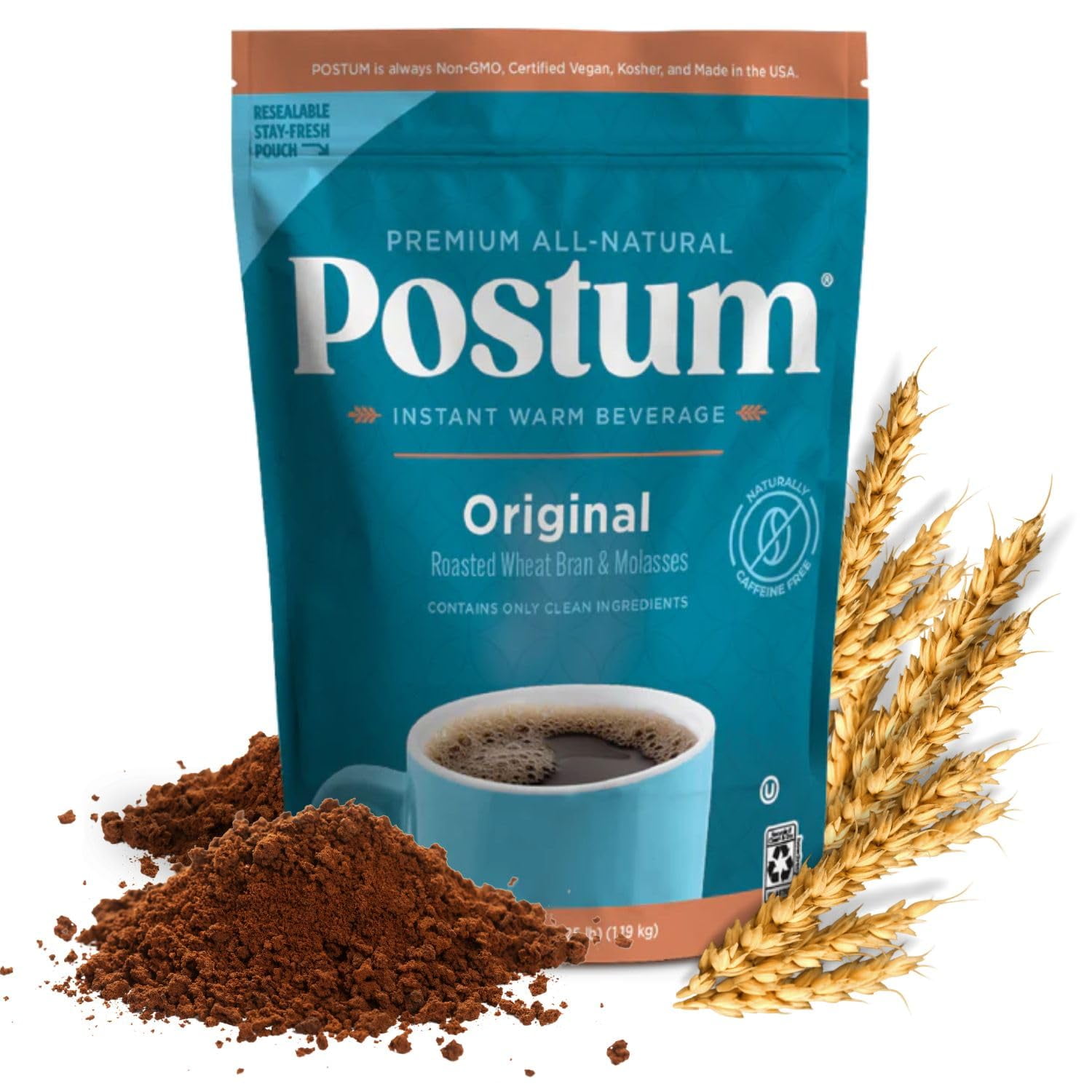 Postum Original Coffee Substitute Caffeine Free Delight with Roasted ...