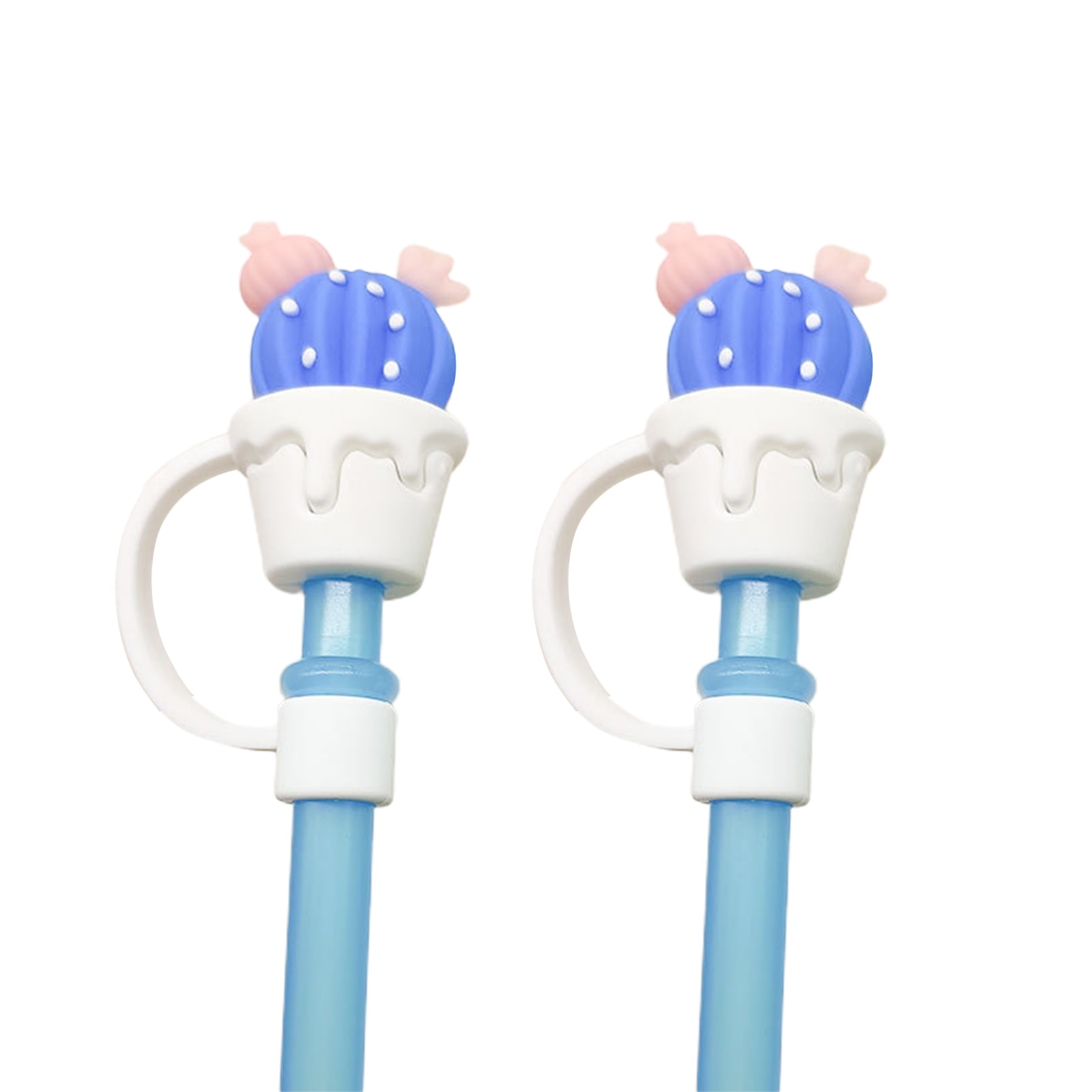 Postuois 2Pcs Straw Plugs Reusable Odor Free Lovely Soft Non-slip ...