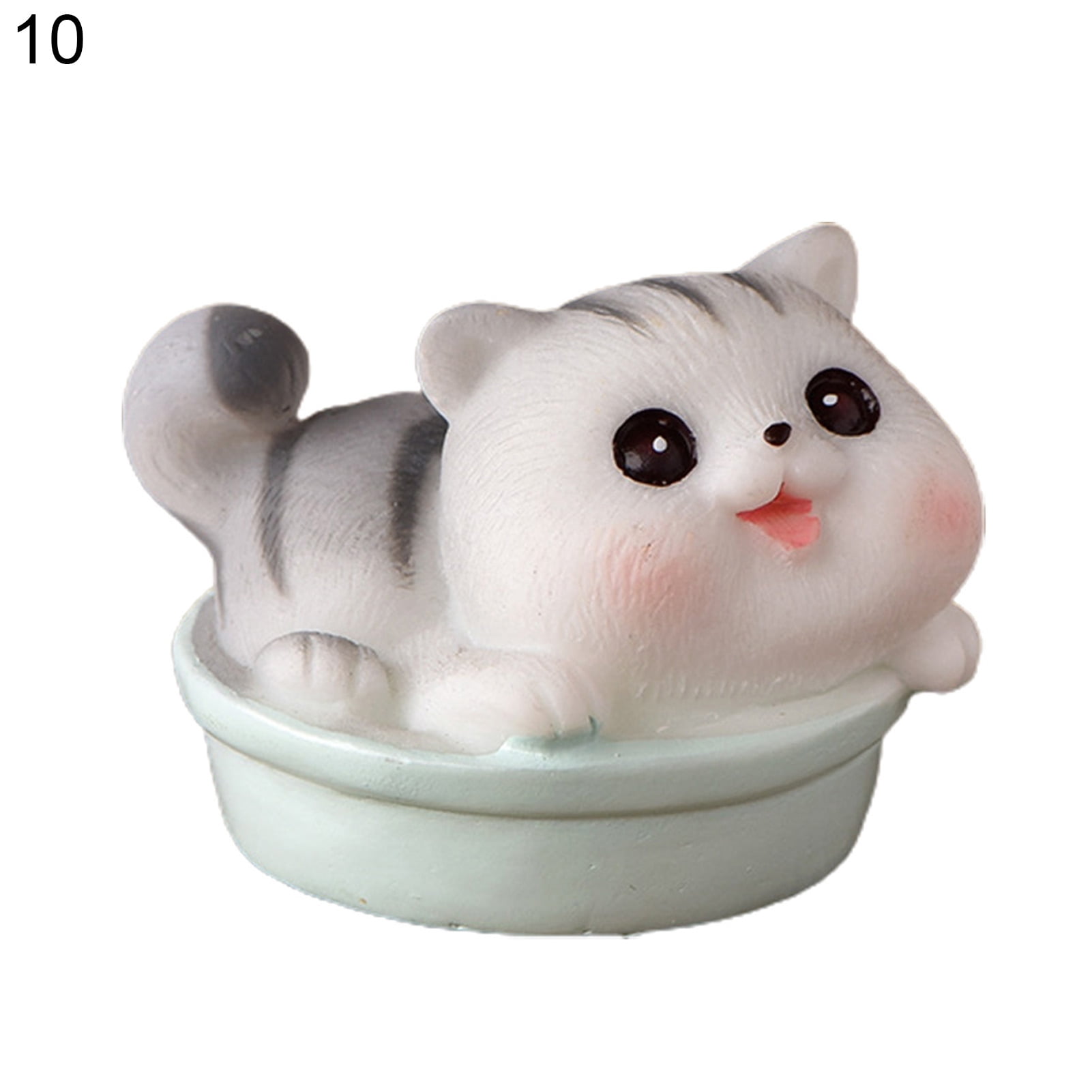 Postuois Cat Figurine Realistic Adorable Resin Unique Exquisite Details ...