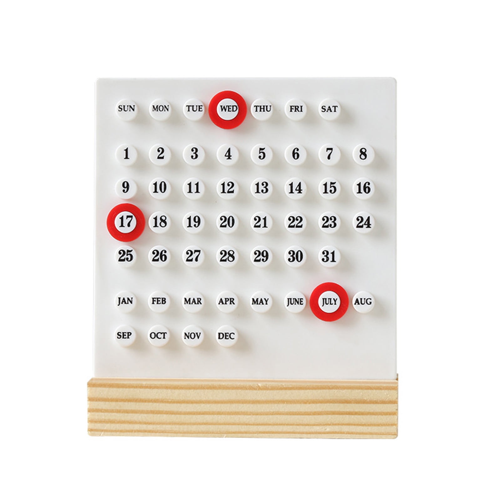 Postuois Creative Wooden Calendar Ornament with Circle Year of 2024 ...