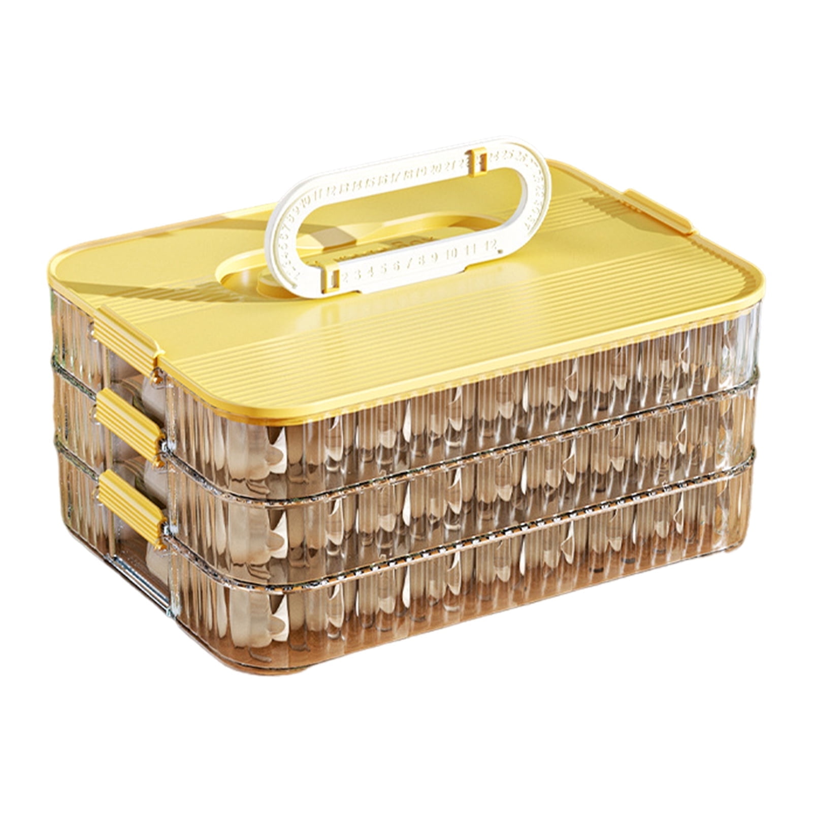 Postuois Crisper Box Dumpling Box Transparent Food Grade Timer Thick ...