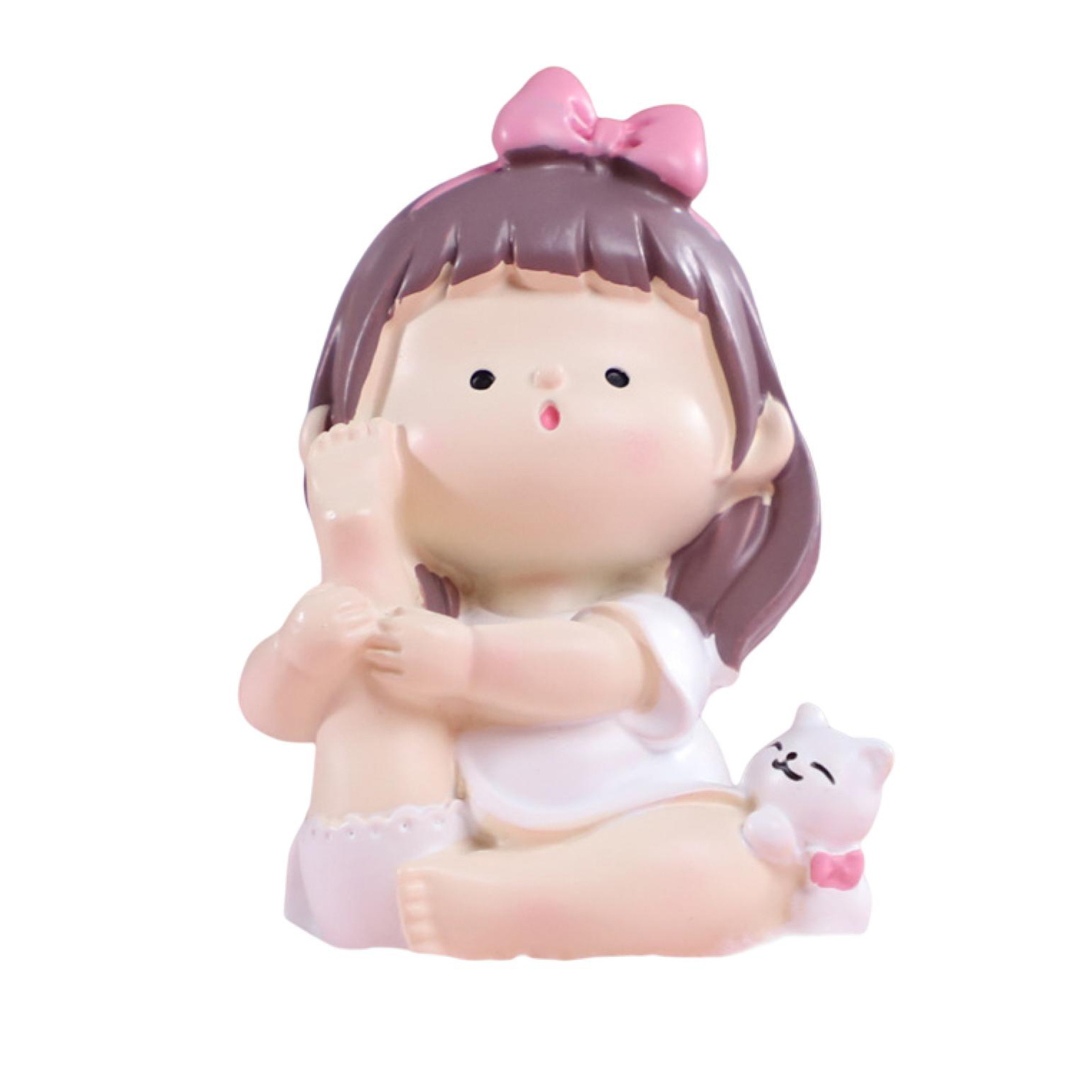Postuois Girl Statue Vivid Appearance Anti-fading Resin Cute Yoga Pose ...