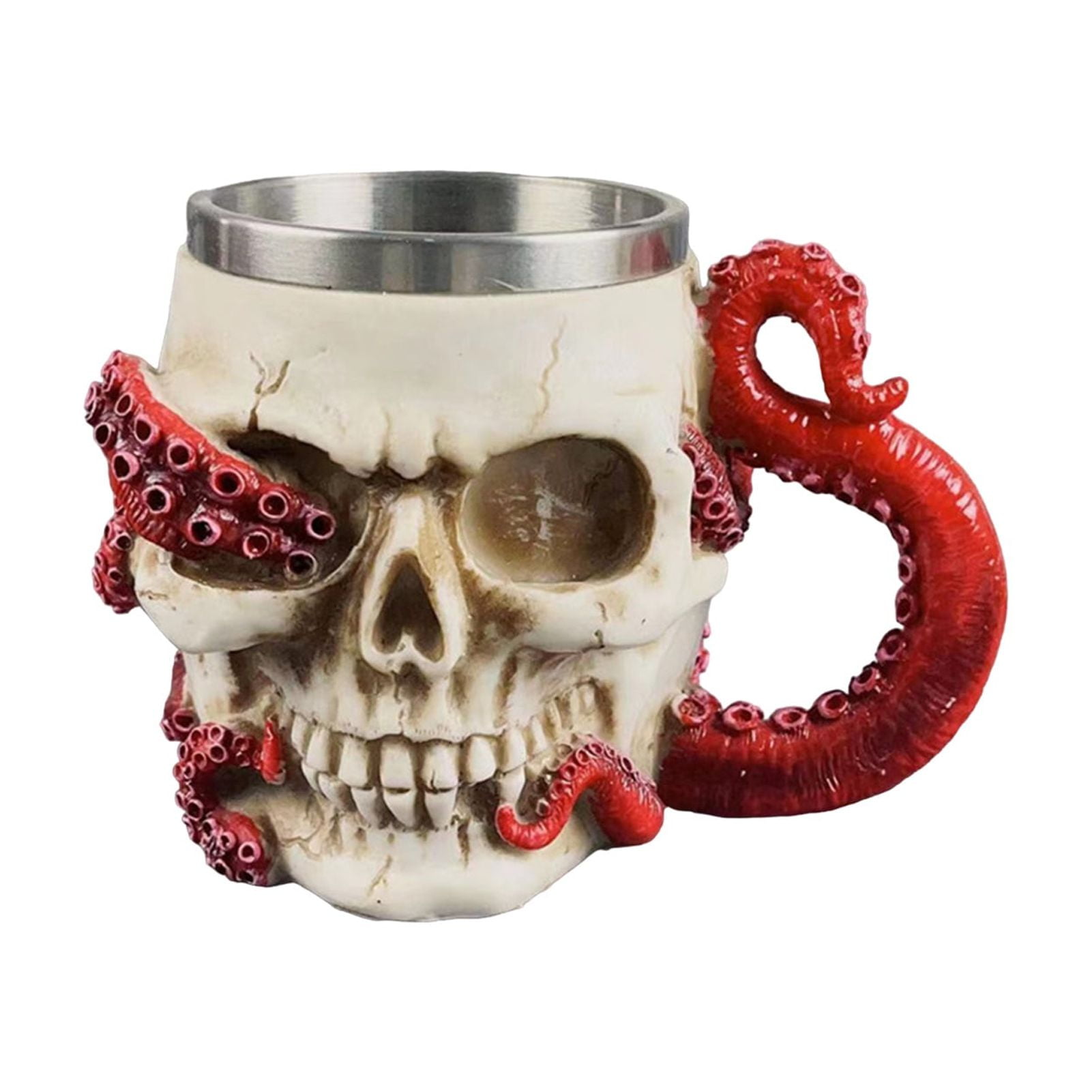 Postuois Novelty Beer Mug Skull Shape Realistic Octopus Tentacles ...