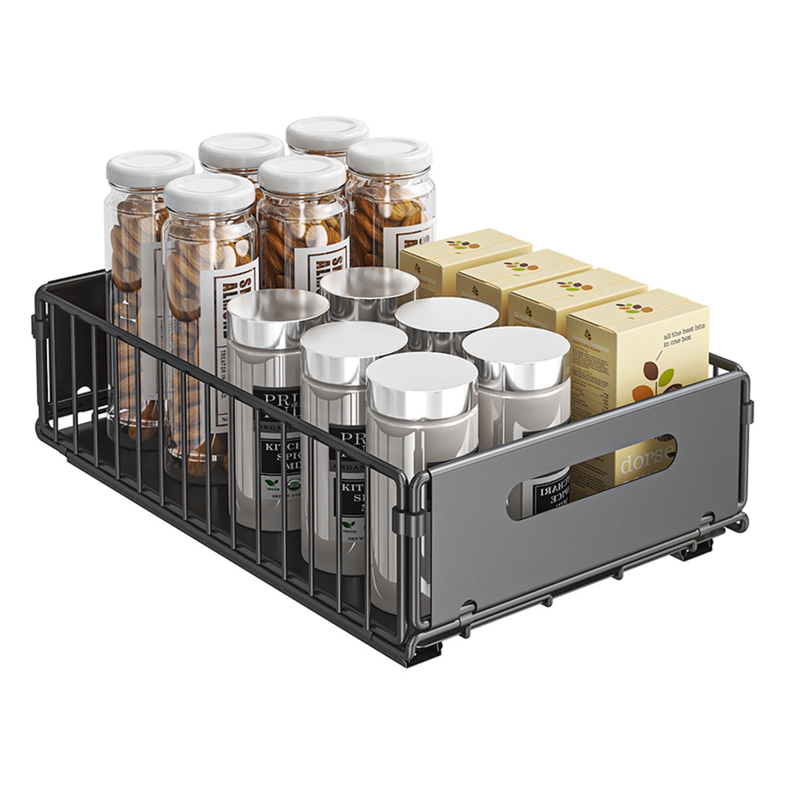 Postuois Pull-out Storage Rack Cabinet Organizer with Handle Large ...