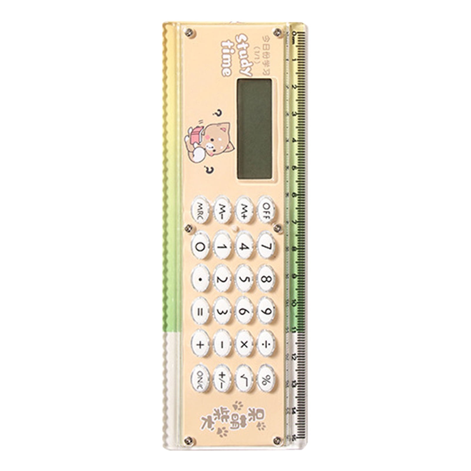 Postuois Ruler Calculator Multi-functional 2 in 1 15cm Scale 8 Digits ...