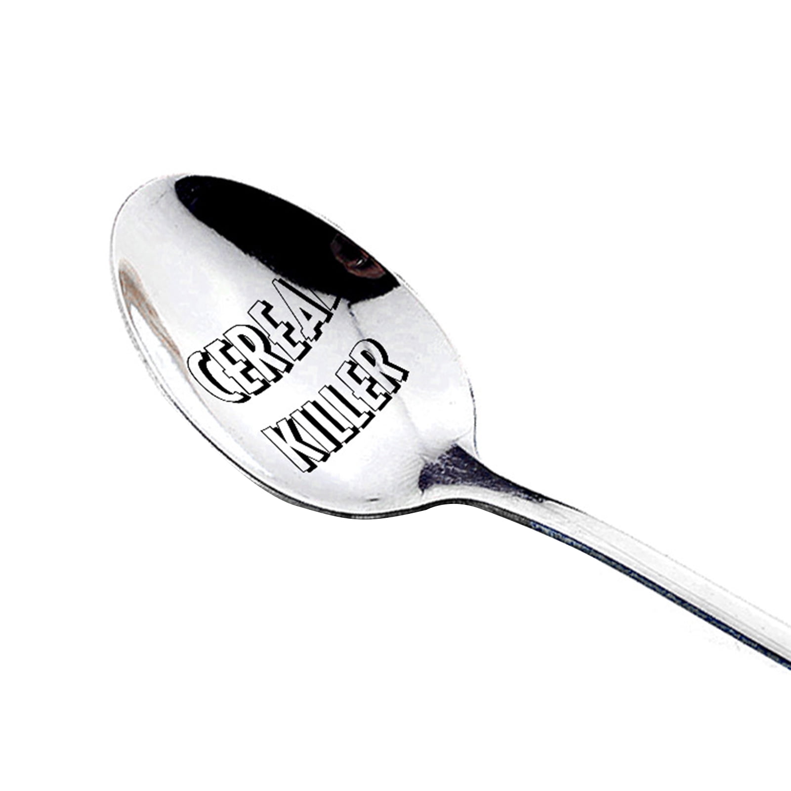 Postuois Stainless Steel Spoon Letter Engraved Fruit Family Dinner ...
