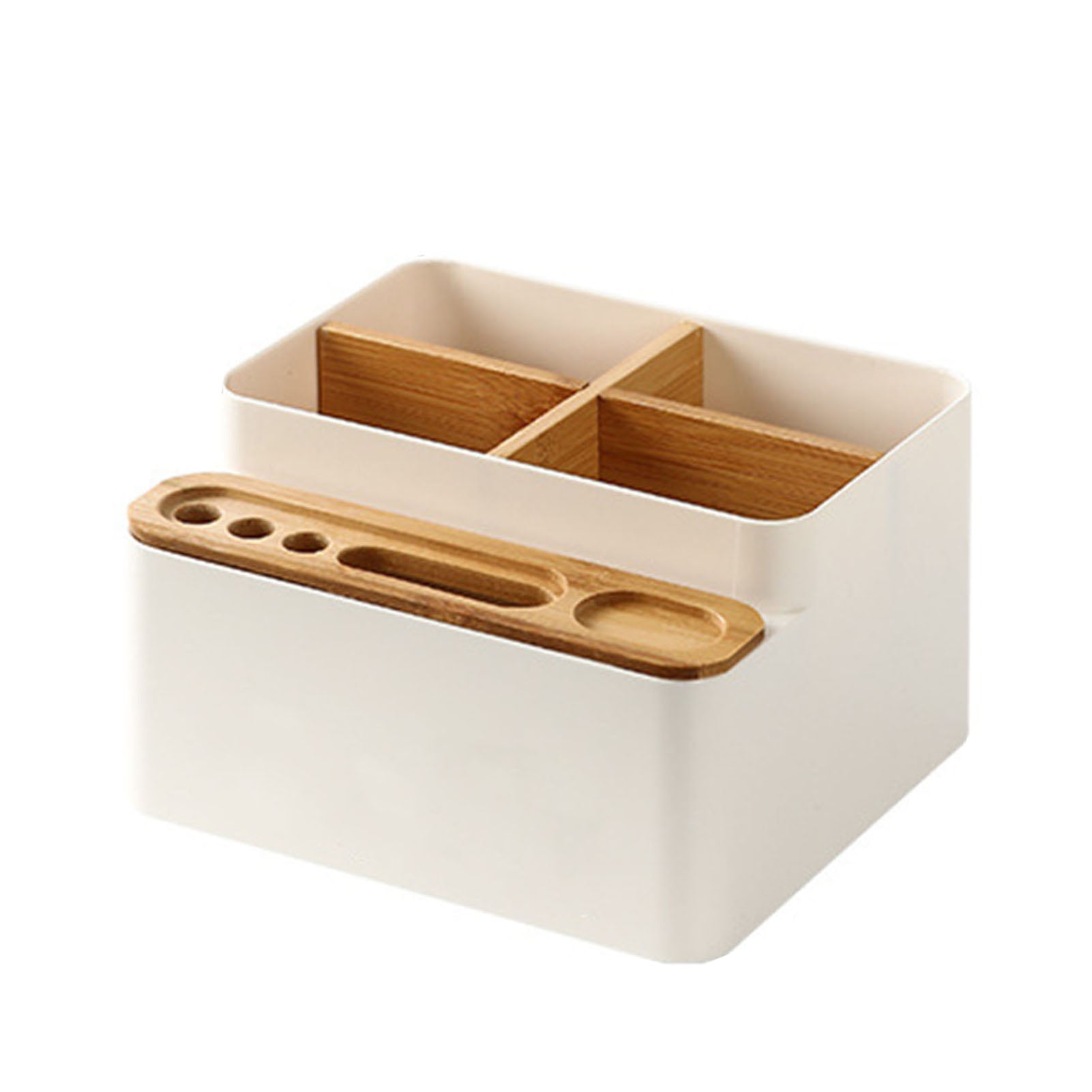 Postuois Tissue Box Desk Organizer with Storage Compartment Large ...
