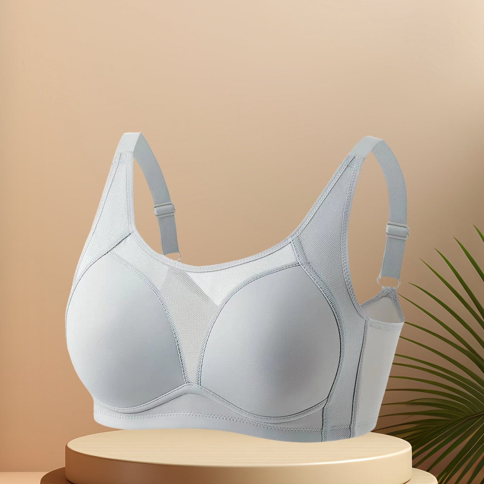 Posture Correcting Anti Sagging Wireless No Underwire Bra, Gray 38 ...