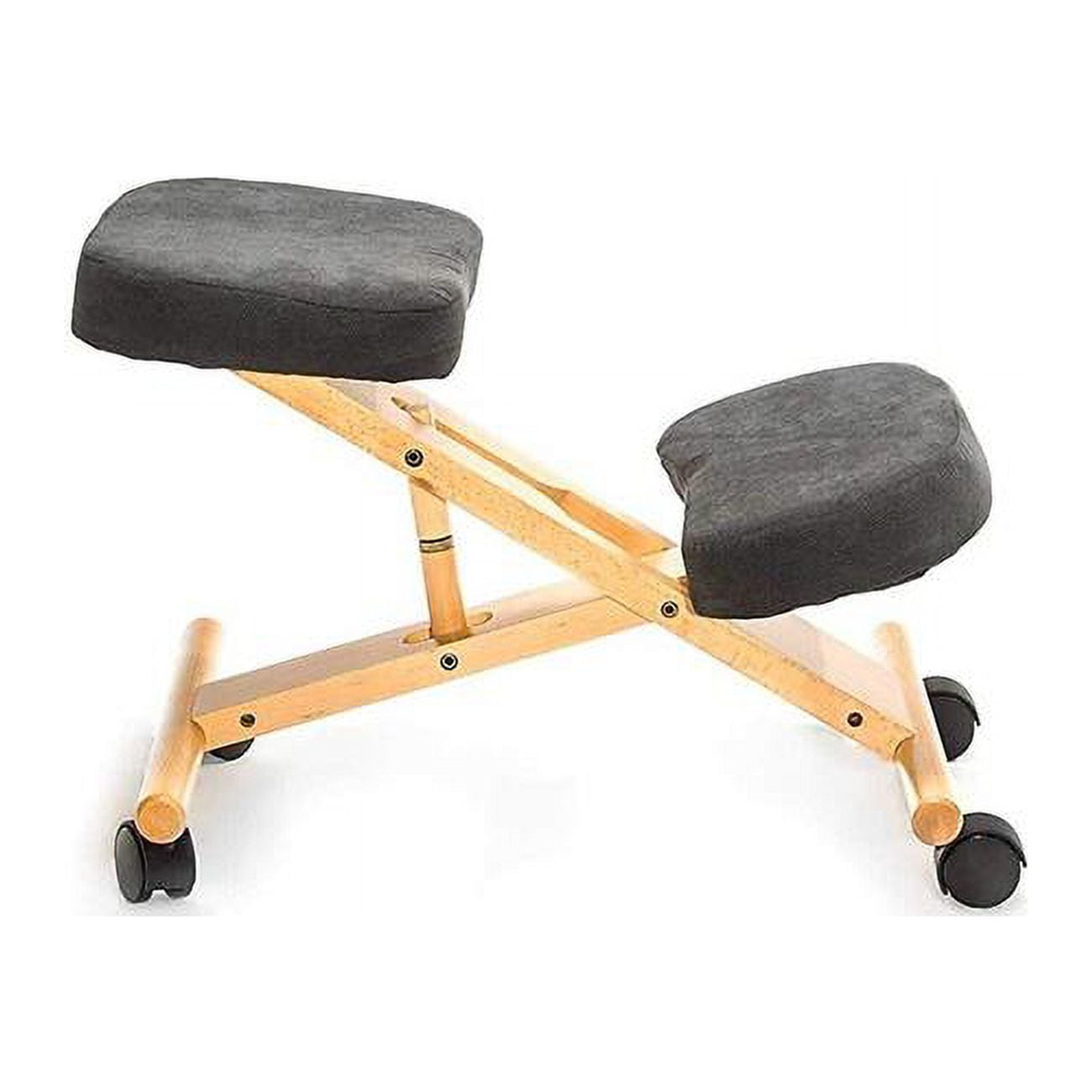 Posture Correcting Kneeling Chair with Memory Foam Wooden Frame - Black ...