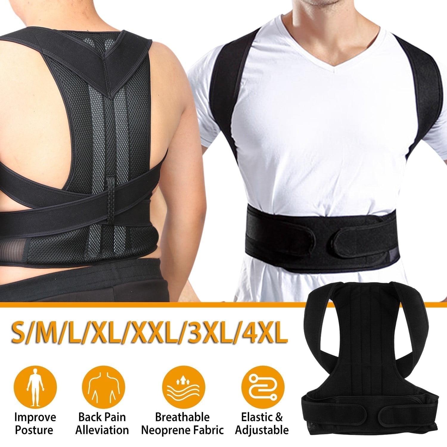 Posture Corrector Brace - Lumbar, Upper Back, Clavicle, Shoulder ...
