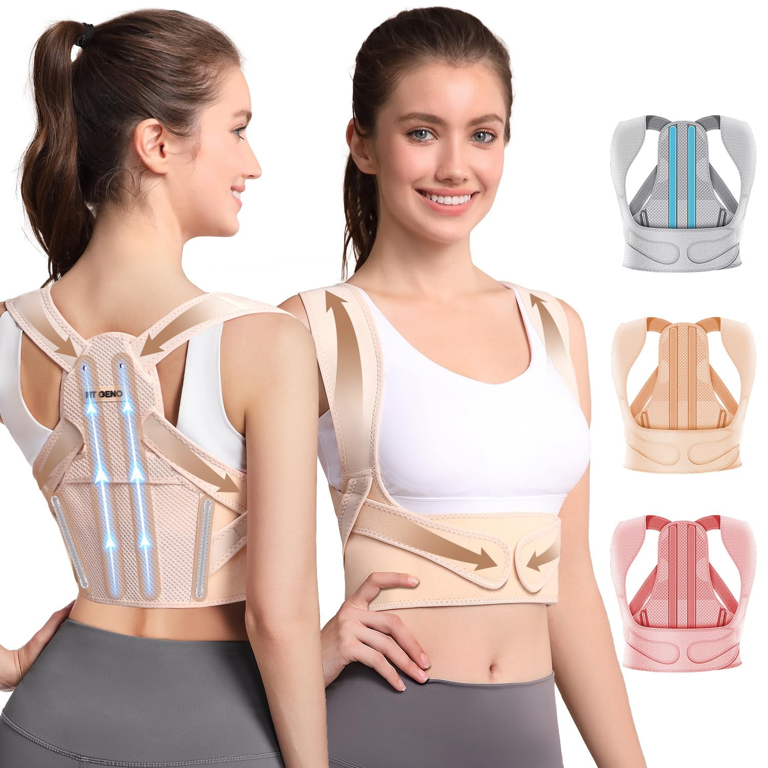 Posture Corrector for Women: Adjustable Lightweight Upper Back Brace for Neck Shoulder & Upper ...