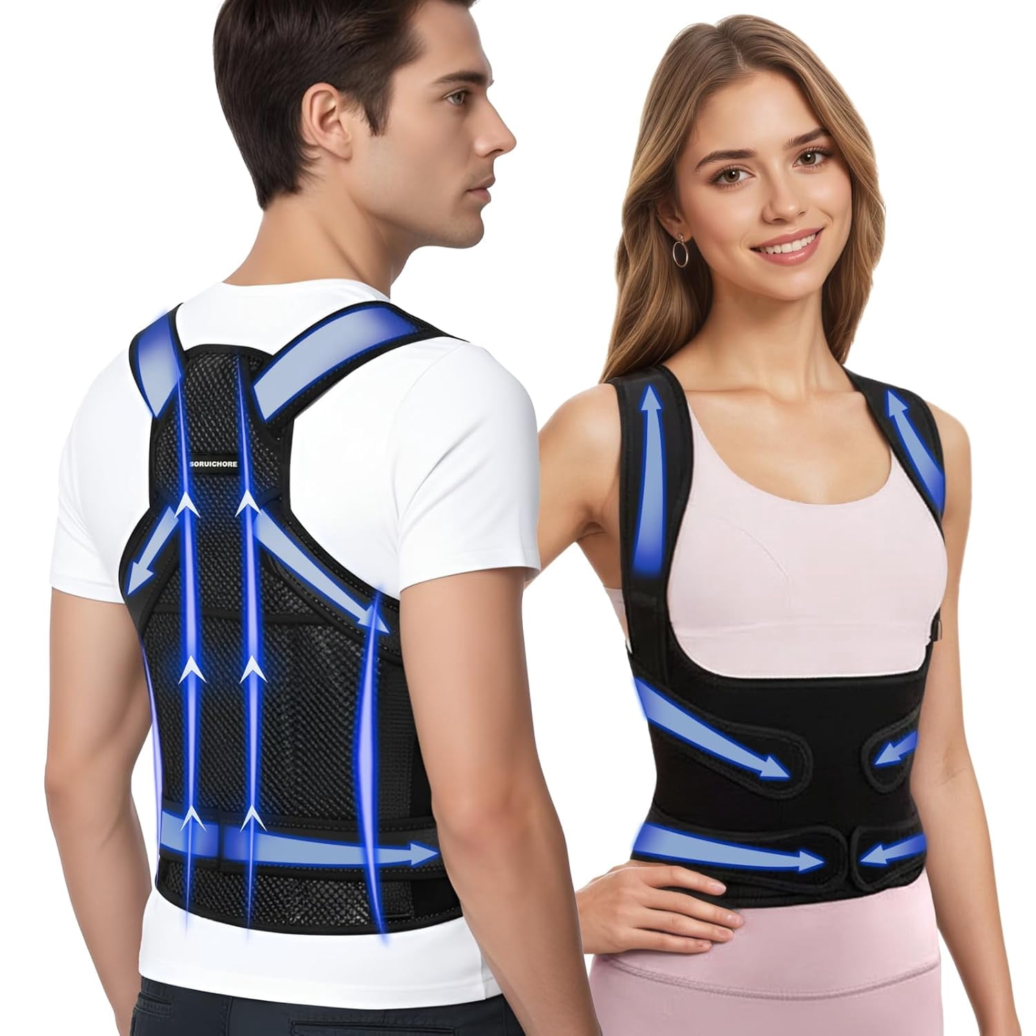 Posture Corrector for Women & Men,2-in-1 Back Brace with Shoulder ...