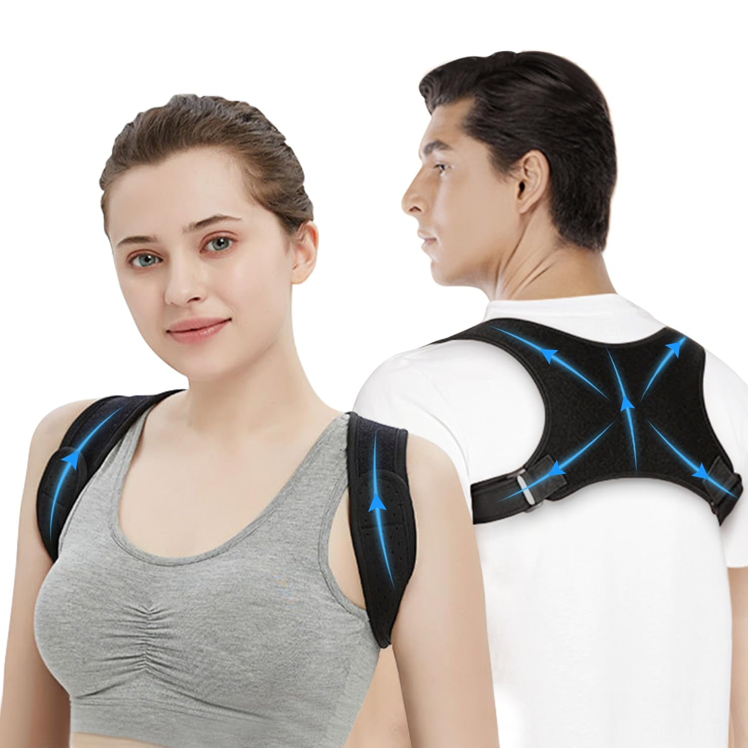Posture Corrector for Women and Men,Universal Fit Adjustable Upper Back Brace For Clavicle ...