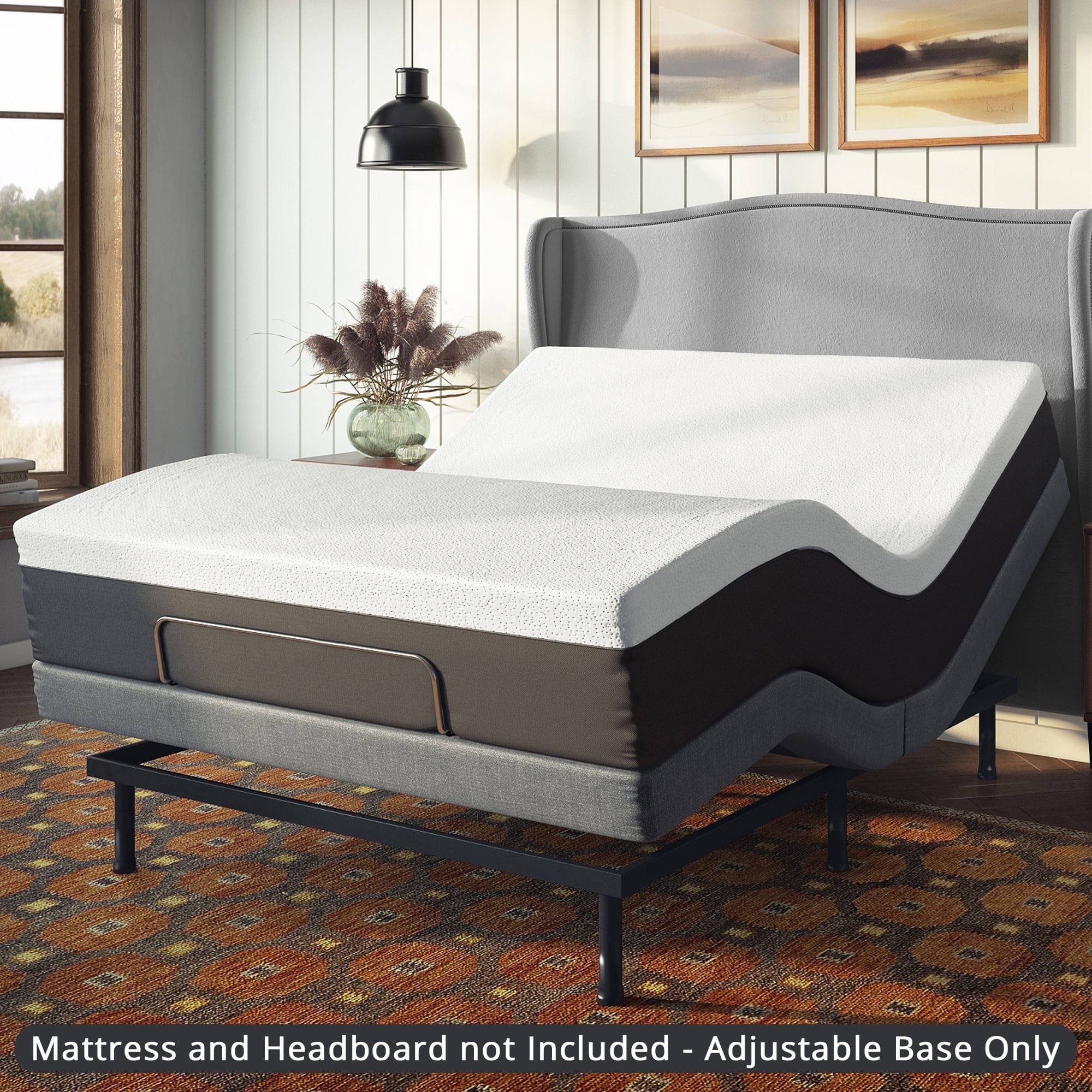 Posture Plus PX800 Full Size Adjustable Bed Base with Dual Massage, Usb ...