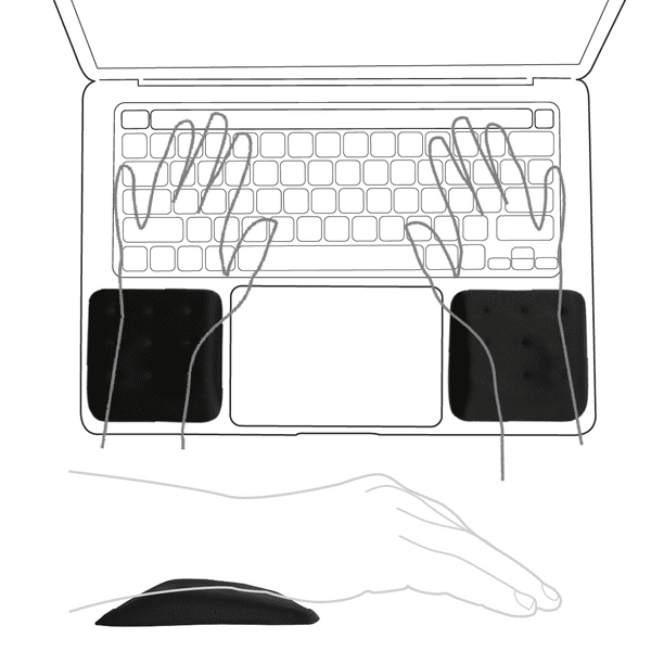 PostureUp WavePads Memory Foam Wrist Rests for Typing Two Pack ...