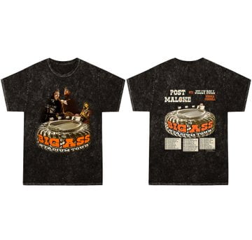 Posty tshirt, 2025 Post Malone Big Ass Stadium Tour Unisex Mineral Wash ...