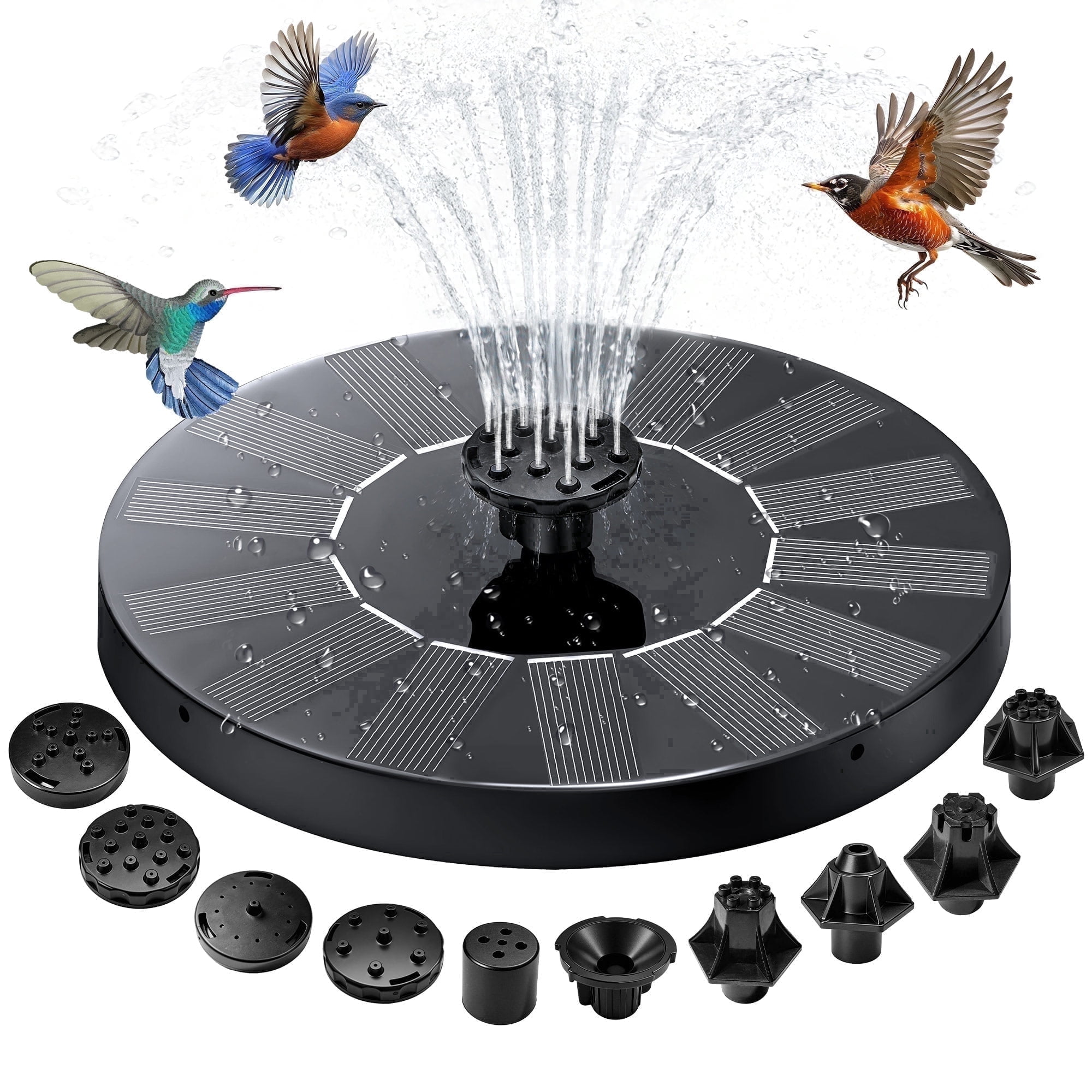 Posrue Solar Fountain, Floating Solar Powered Water Fountain Pump for ...