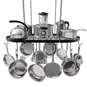 BENTISM 36 inch Kitchen Pan Holder, Ceiling Mount Cookware Hanging Pot ...