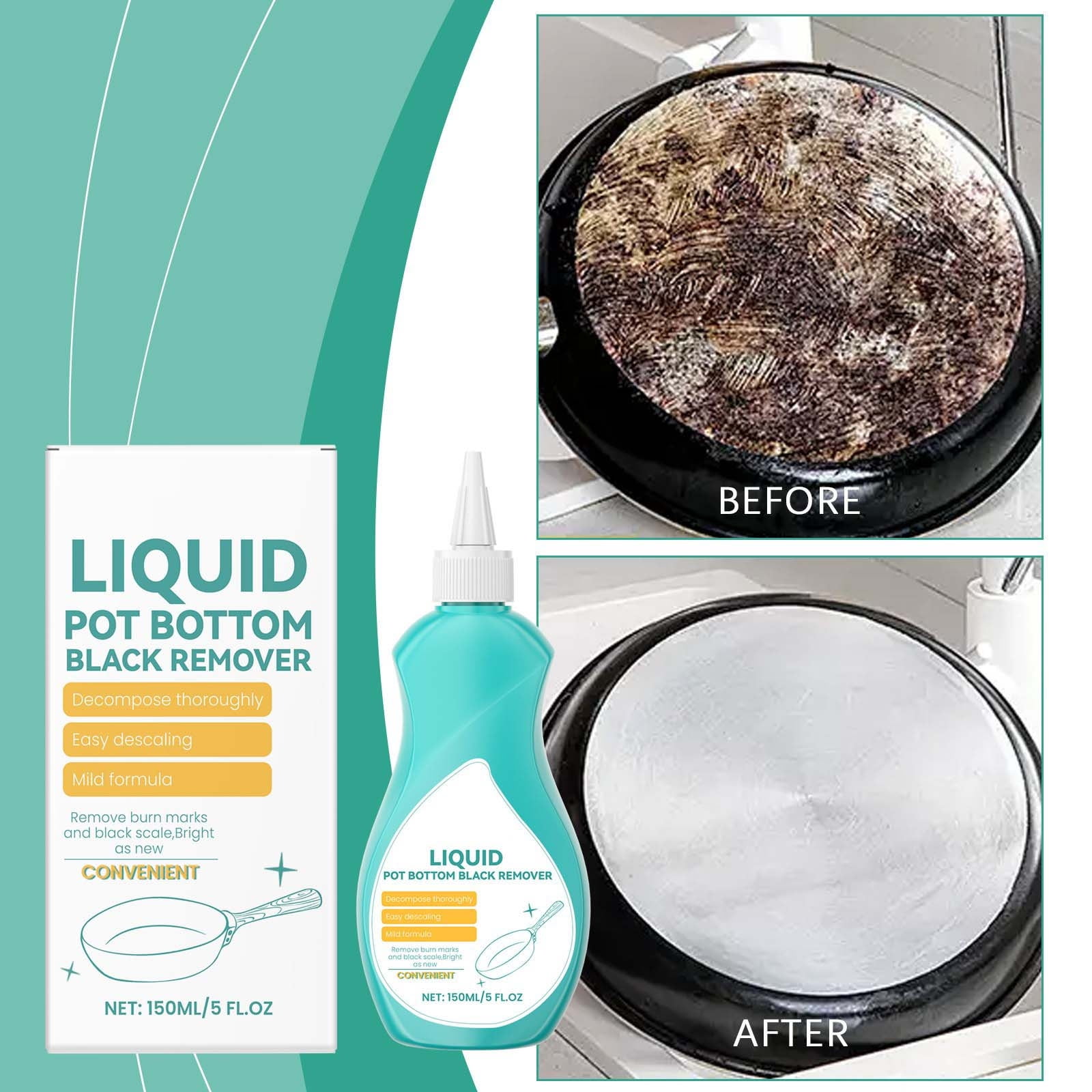 Pot Bottom Cleaner | 150ml Stain Remover for Pots & Pans | Efficient ...
