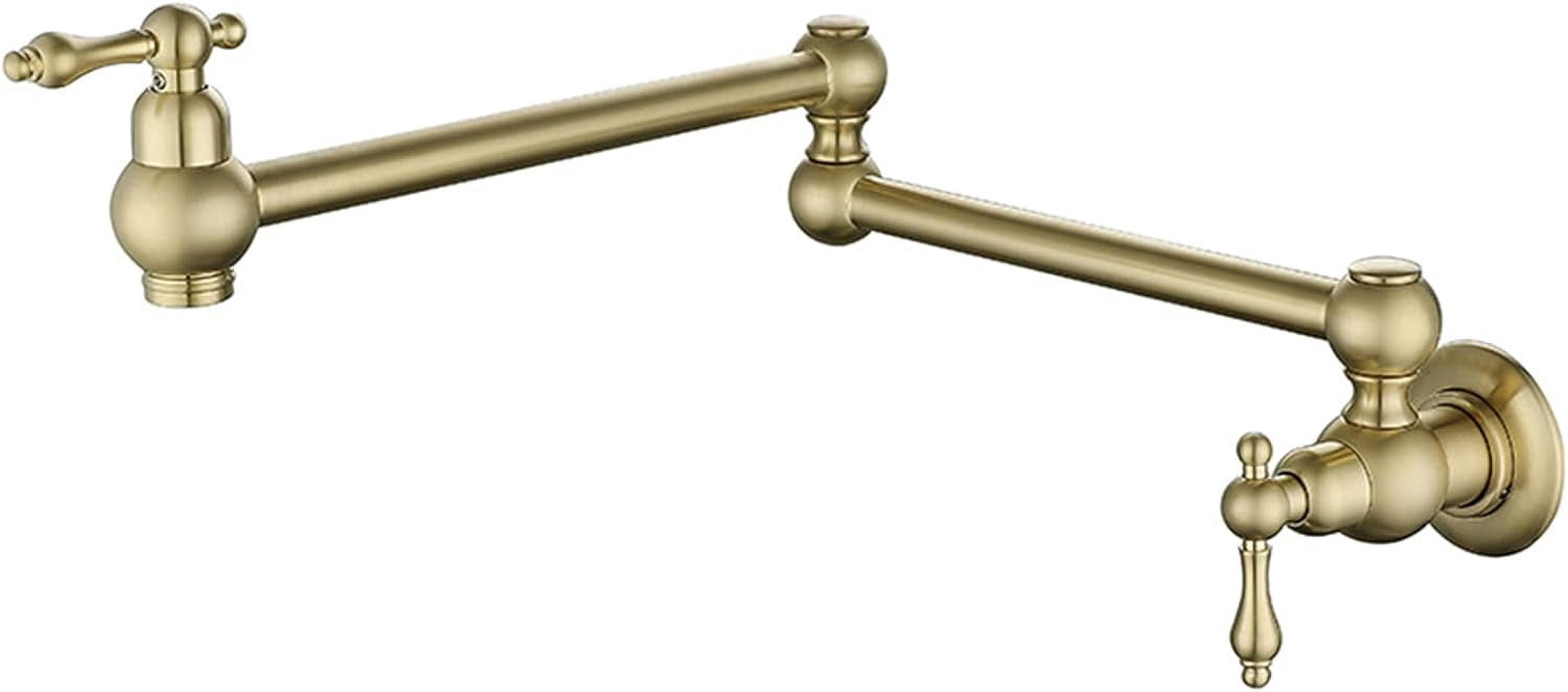 Pot Filler Brass 2 Handles One Hole Wall Mounted Sink 360°Rotation ...