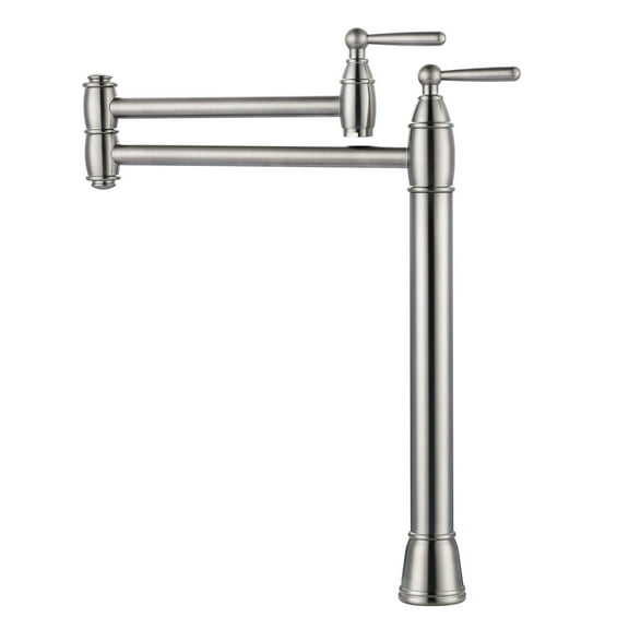 Brushed Gold Pot Filler Faucet, Modern Pot Filler Wall Mount Folding ...