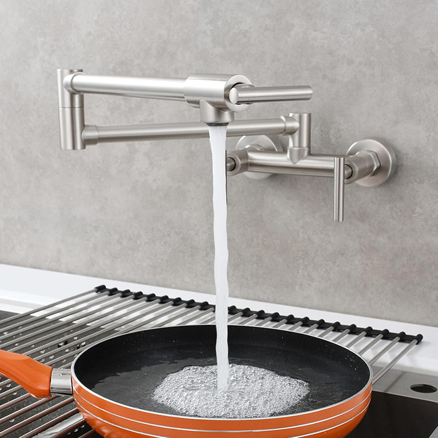 Pot Filler Faucet for Both Hot Cold Water Mixer Tap, Folding Kitchen ...